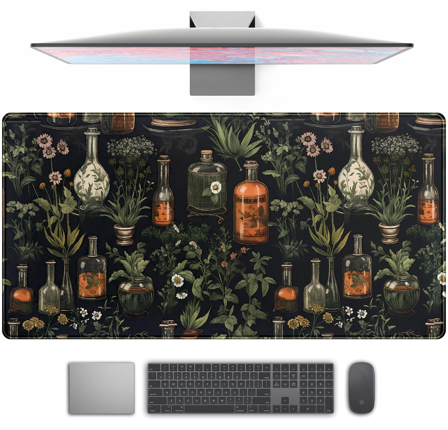 Amazon.com : Black Aesthetics Desk Mat Mouse Pad Large Gaming Mouse Pad ...