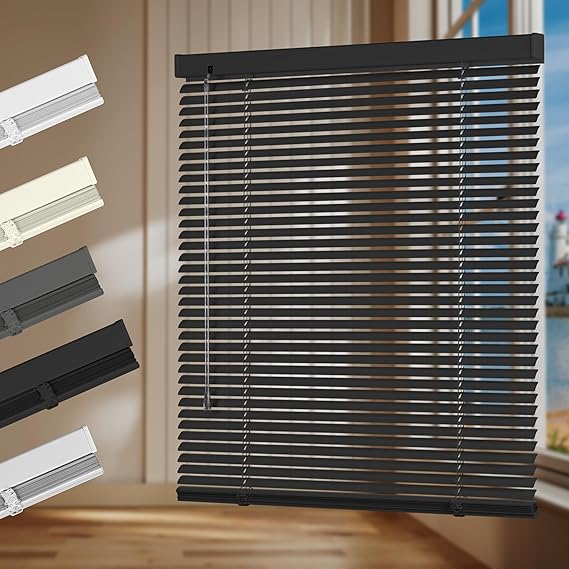 HOTSOON Aluminum Mini Blinds 1 Inch Metal Slat Darkening Venetian Blind ...