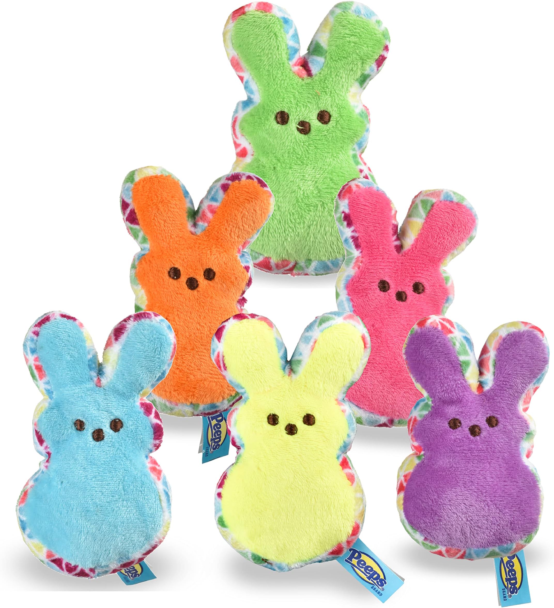 Amazon.com: Peeps for Pets 4" Pattern Plush Bunny Squeaker Toy in ...