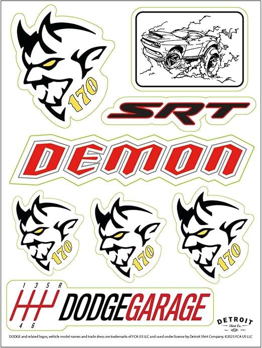 Amazon.com: Dodge Demon 170 Stickers Sheet - 9 Ultimate Muscle Car ...