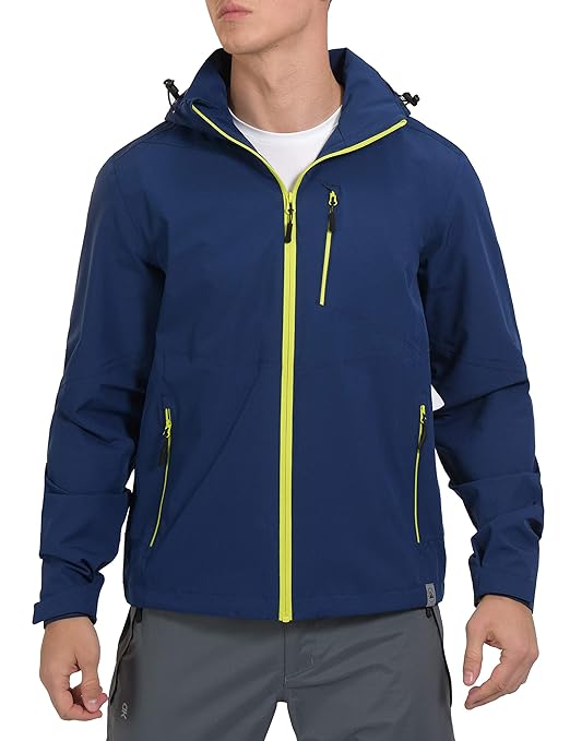 Mapamyumco Men's Waterproof Breathable Stretch Light Rain Jacket ...