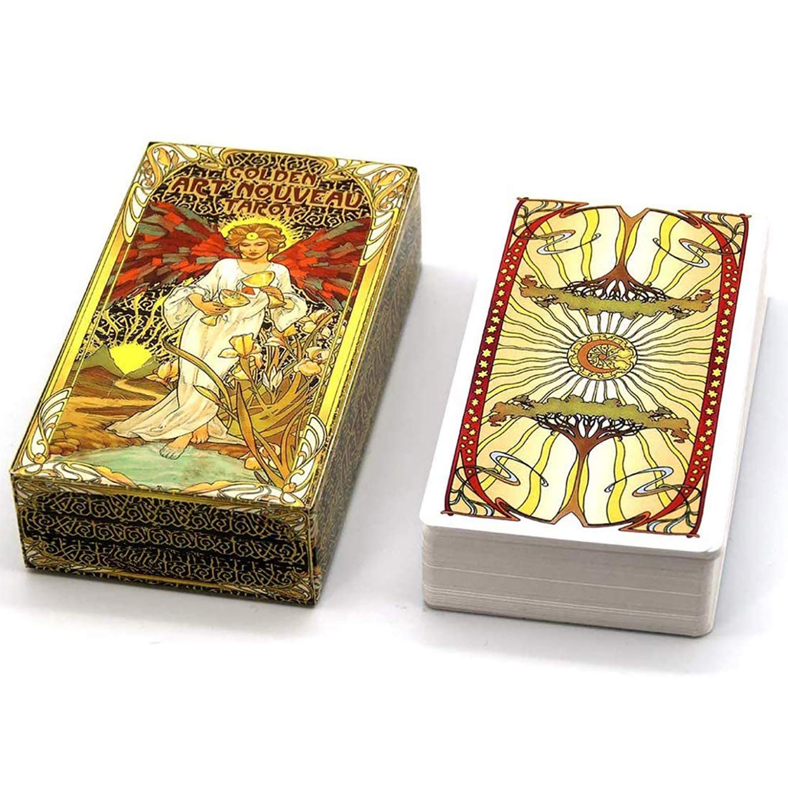 Buy Golden Art Nouveau Tarot Deck, Tarot Deck 78 Cards, Tarot Cards ...