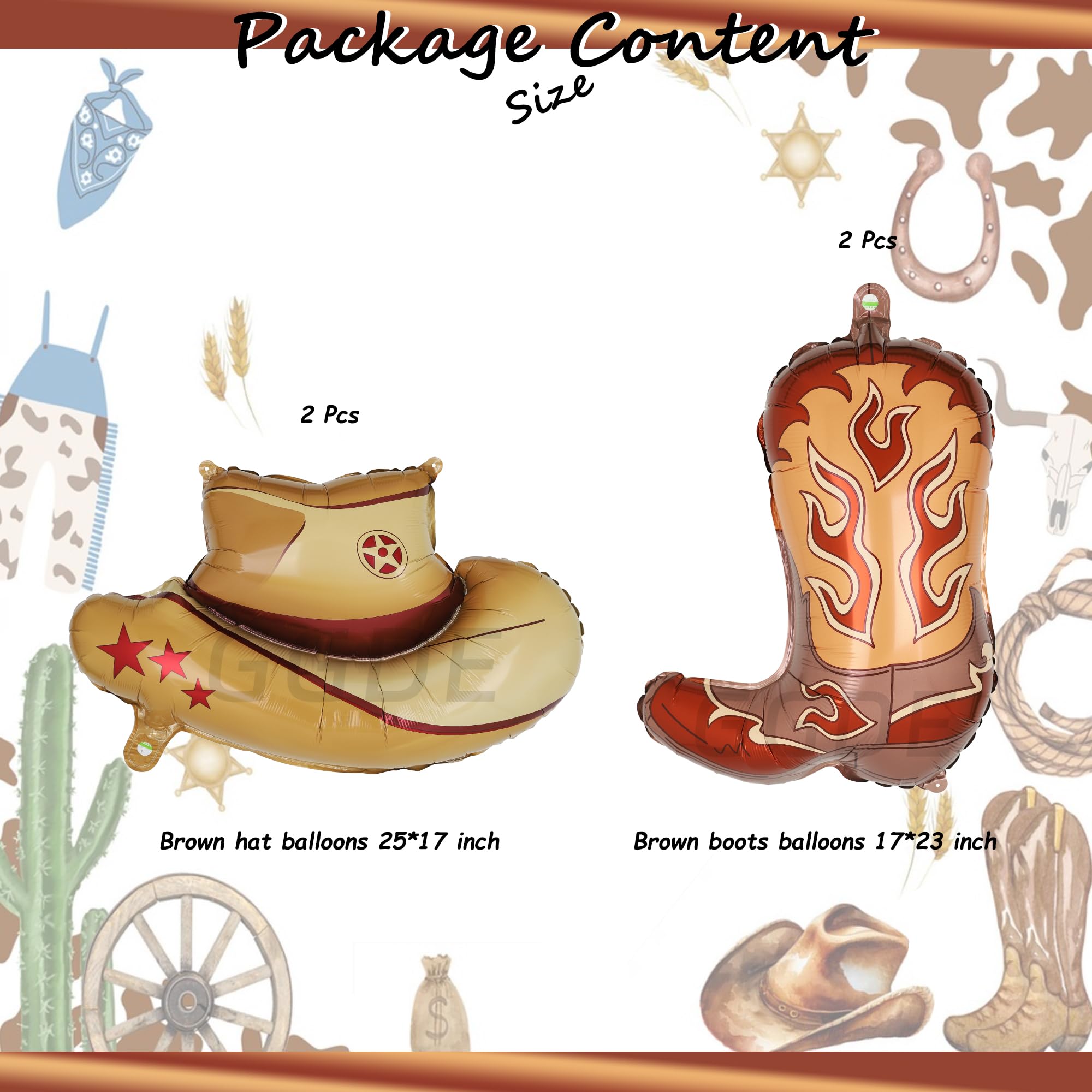 Snapklik.com : GGDE 4 Pcs Western Themed Party Balloons Western Boot ...
