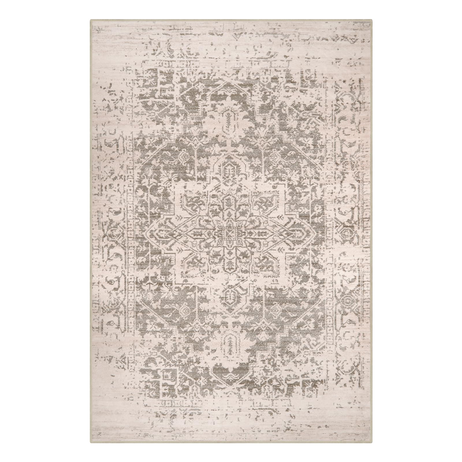 Morebes 4x6 Area Rugs for Living Room,Washable Grey Rugs for Bedroom ...