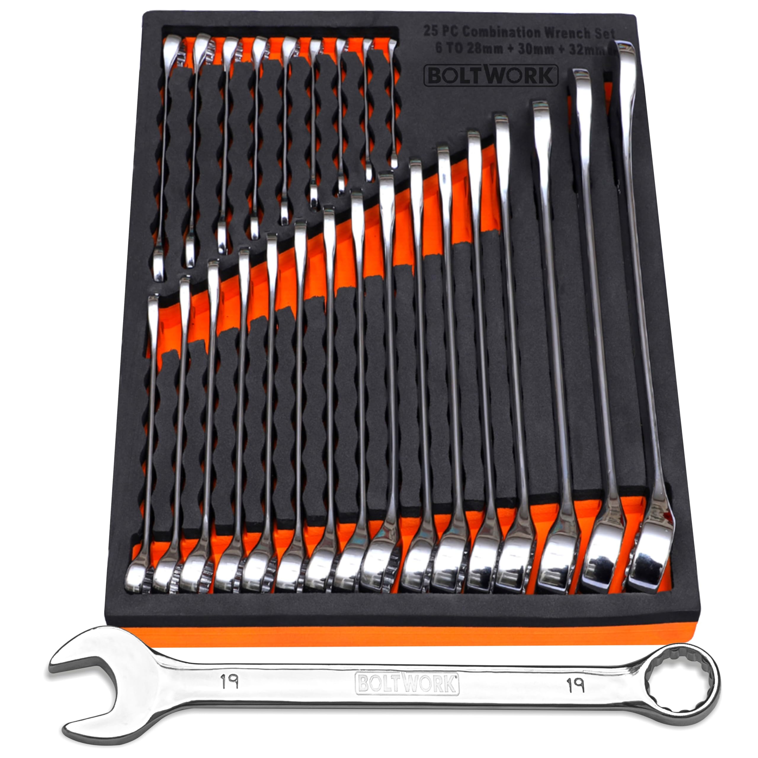 BOLTWORK Spanner Set 25 Combination Open and Bi-Hexagonal Spanner Set ...
