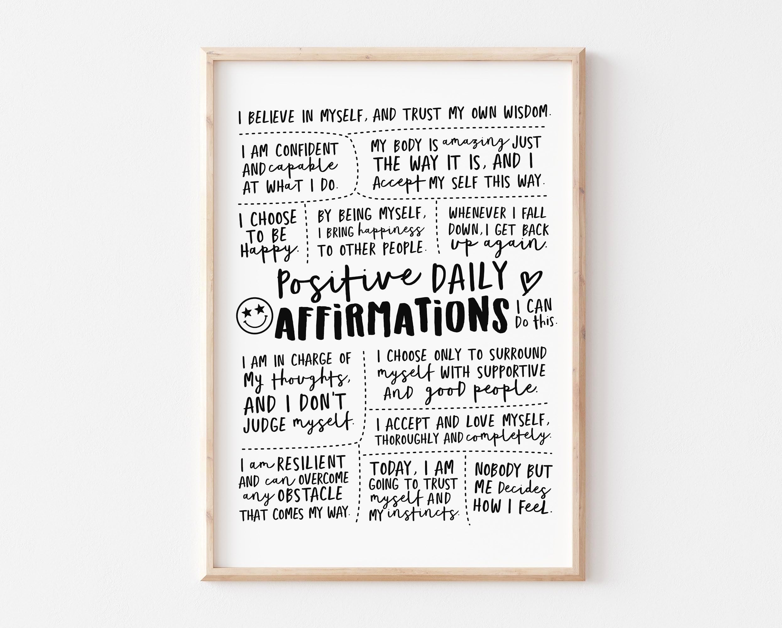 Positive Daily Affirmation Poster For Aesthetic Wall Decoration ...