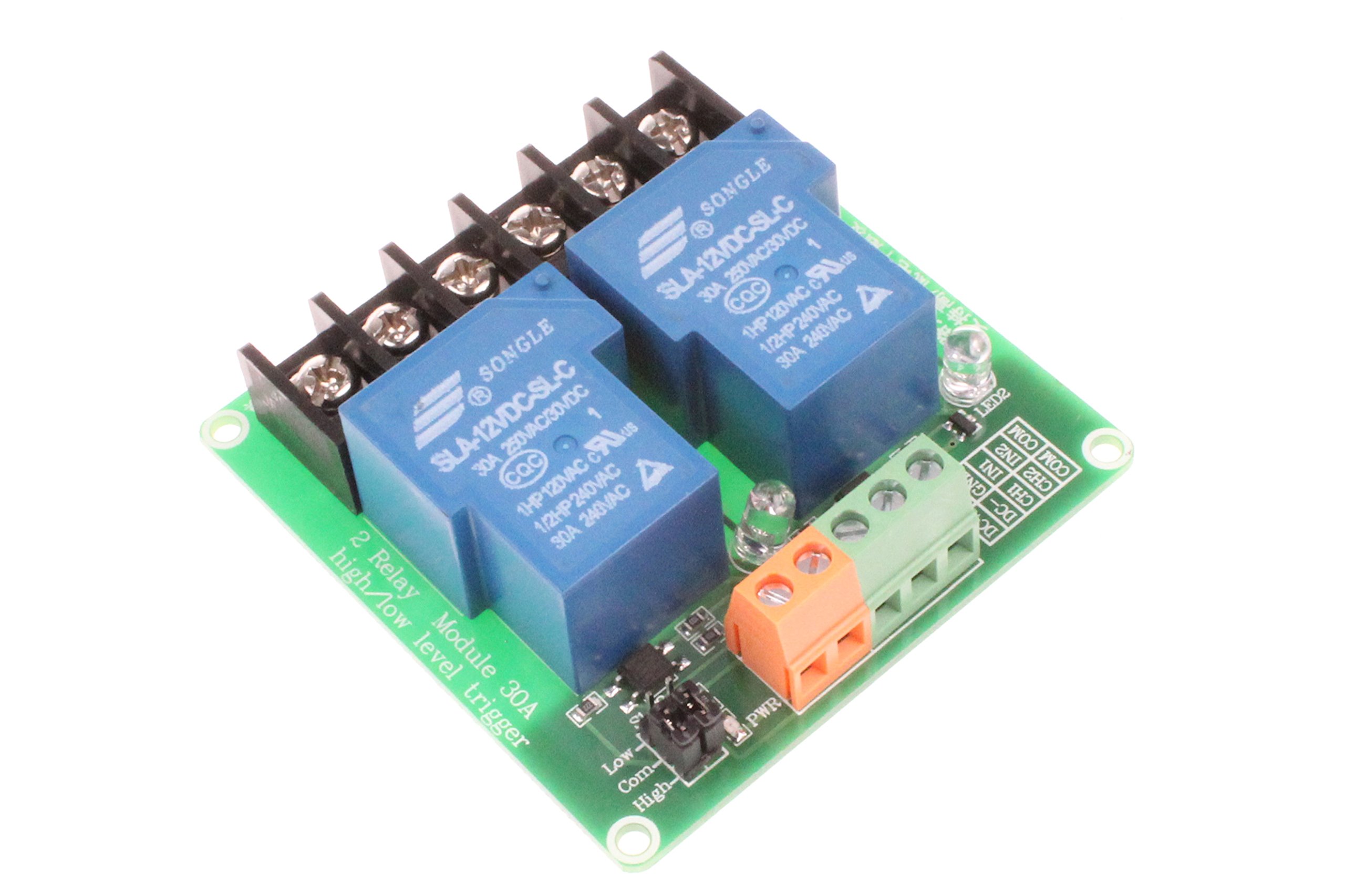 Snapklik.com : NOYITO 30A 2-Channel Relay Module High Low Level Trigger