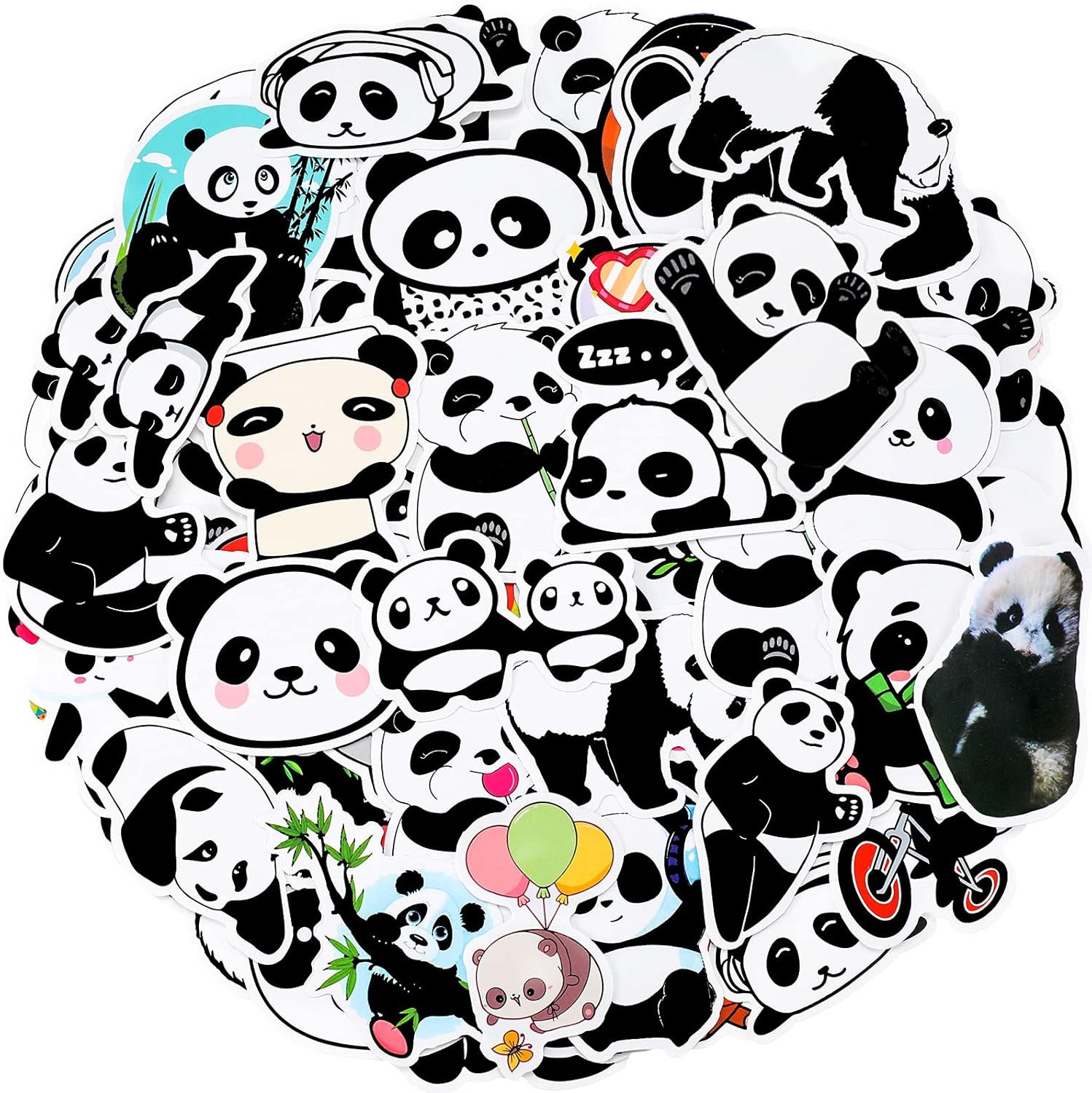 Amazon.com: 100 pieces Panda Stickers for Kids Vinyl Panda Decals Party ...
