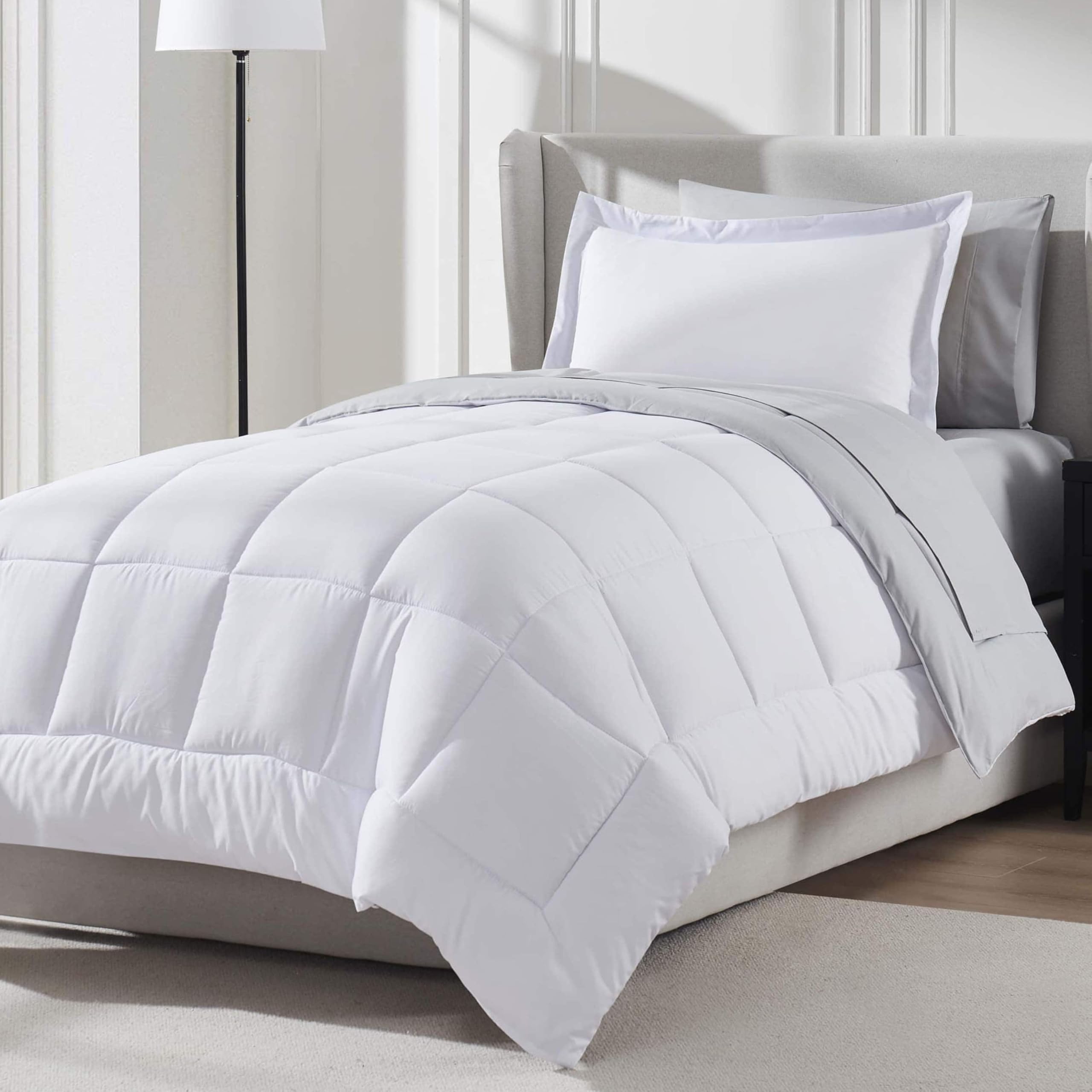 Snapklik.com : Nestl 5 Piece Twin Comforter Set White Reversible Bed In ...