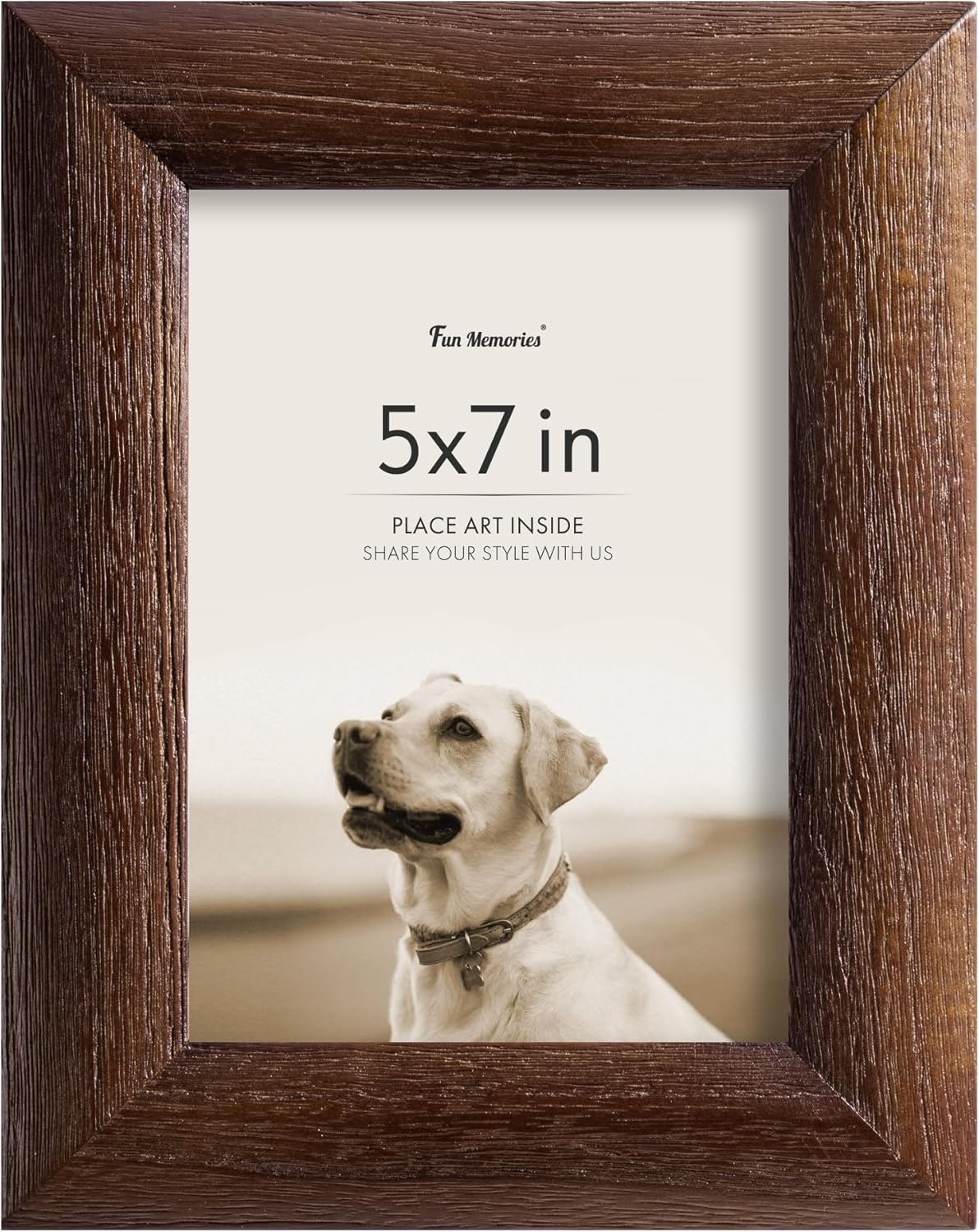 Amazon.com - Rustic Wooden 5x7 Picture Frame, Solid Pine 5x7 Photo ...