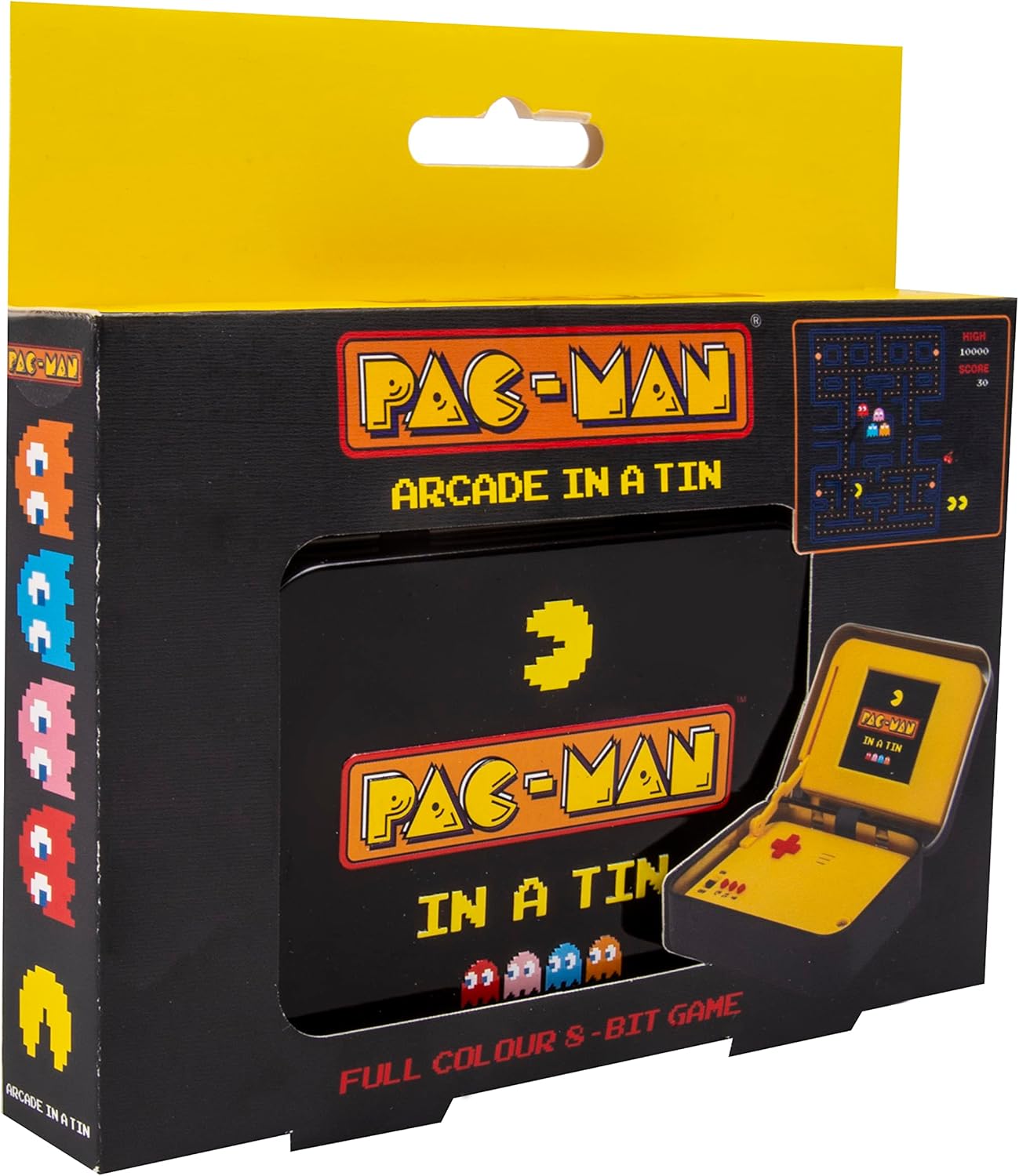 Mini Pac-Man Arcade Game in a Tin - Full Color 8-bit, Original Sounds ...