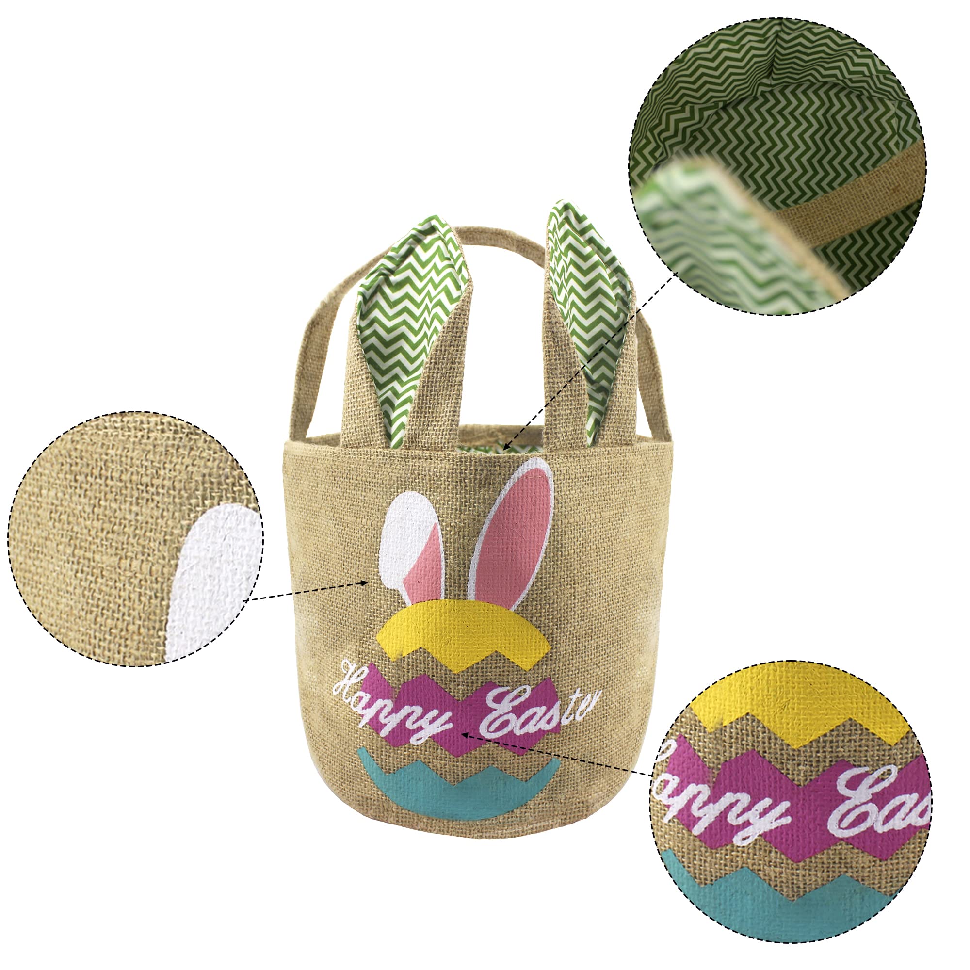 Snapklik.com : WENDSIM Easter Bunny Basket Egg Bags For Kids,Linen ...