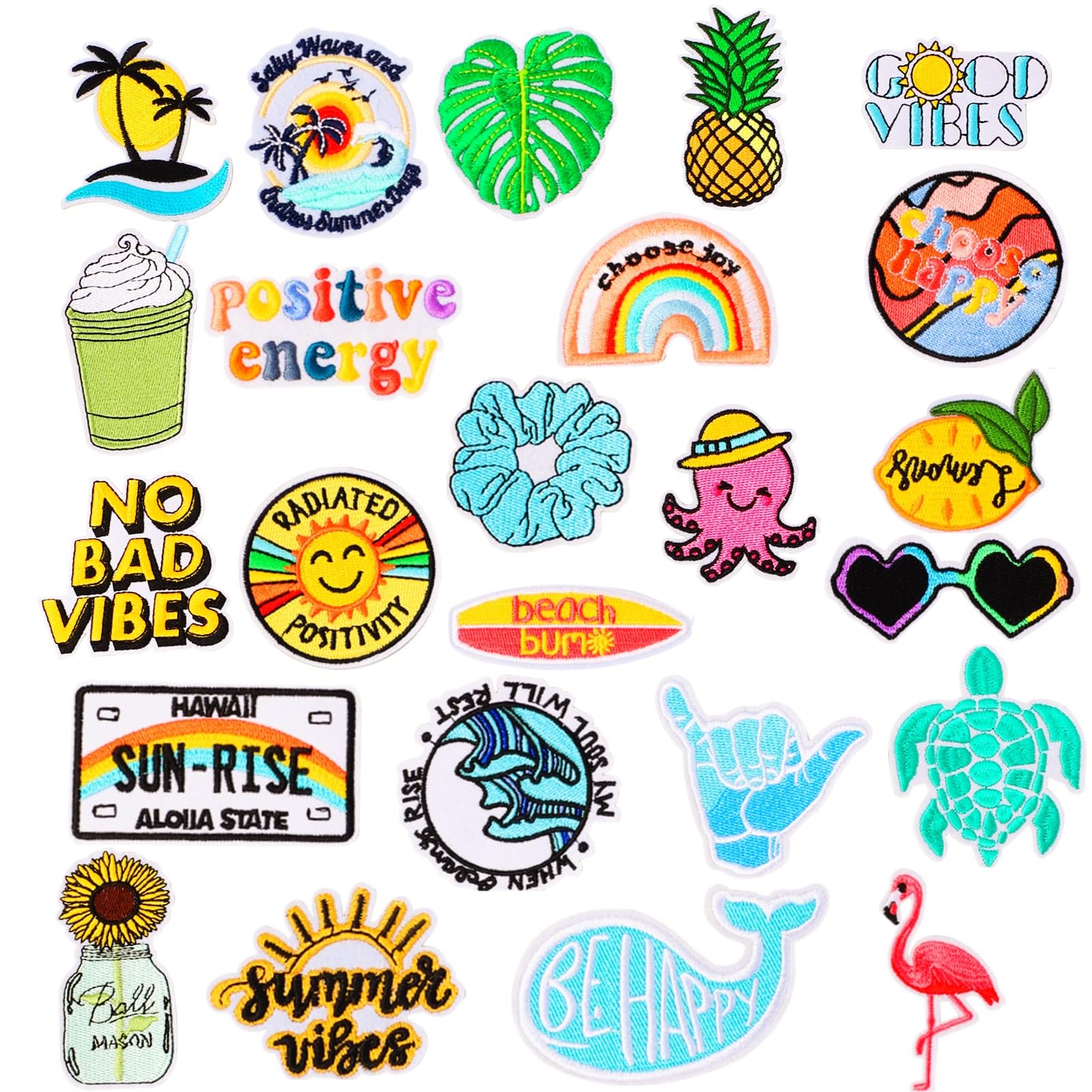 Amazon.com: 24Pcs Summer Iron on Patches Vsco Vintage Embroidered ...