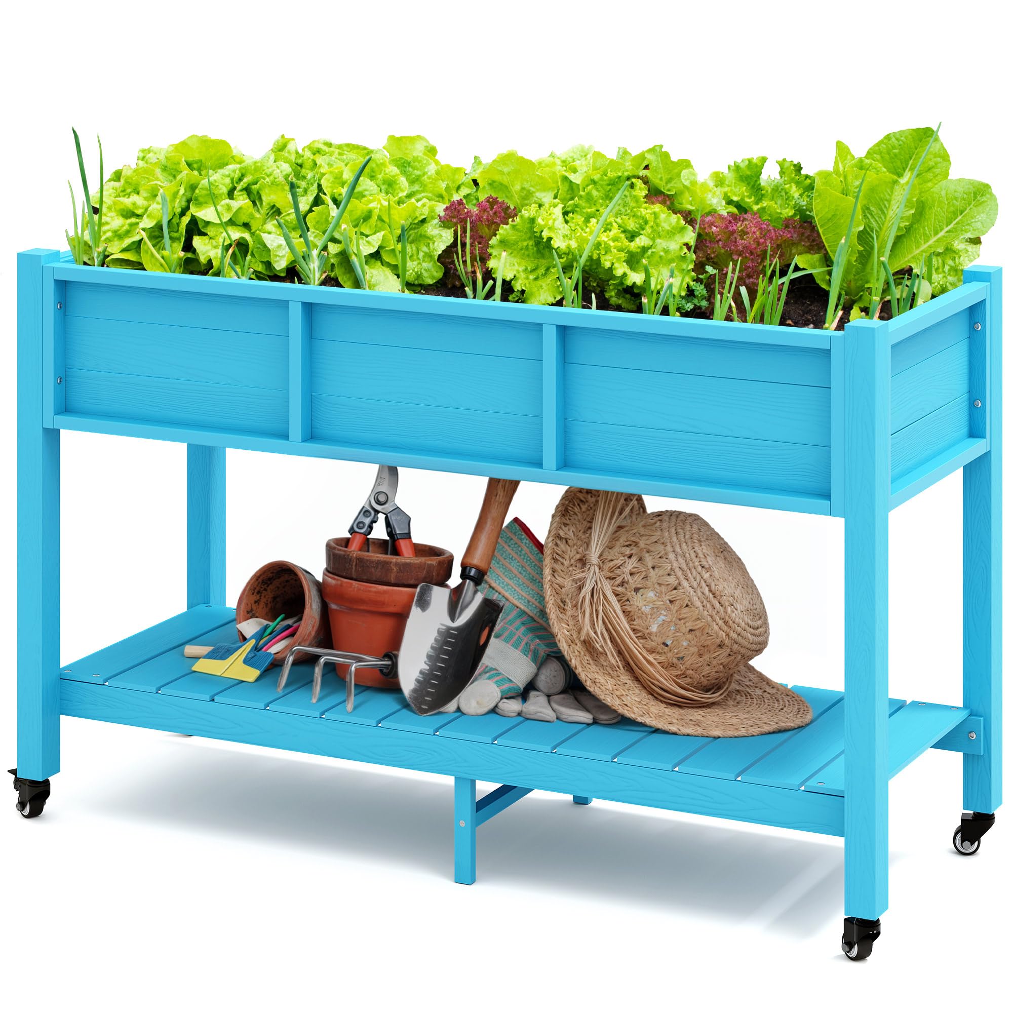 Snapklik.com : DWVO 47x18x31in Raised Garden Bed HDPE, Weather ...