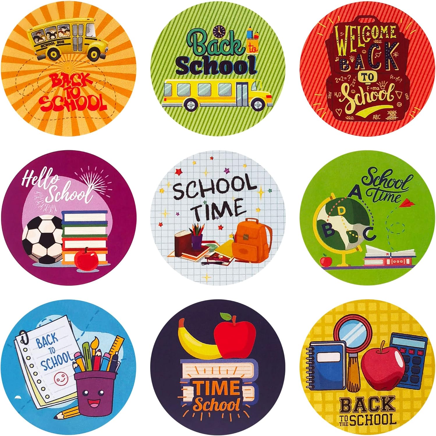 Amazon.com: 20 Sheets Back To School Round Sticker Decals School Party ...