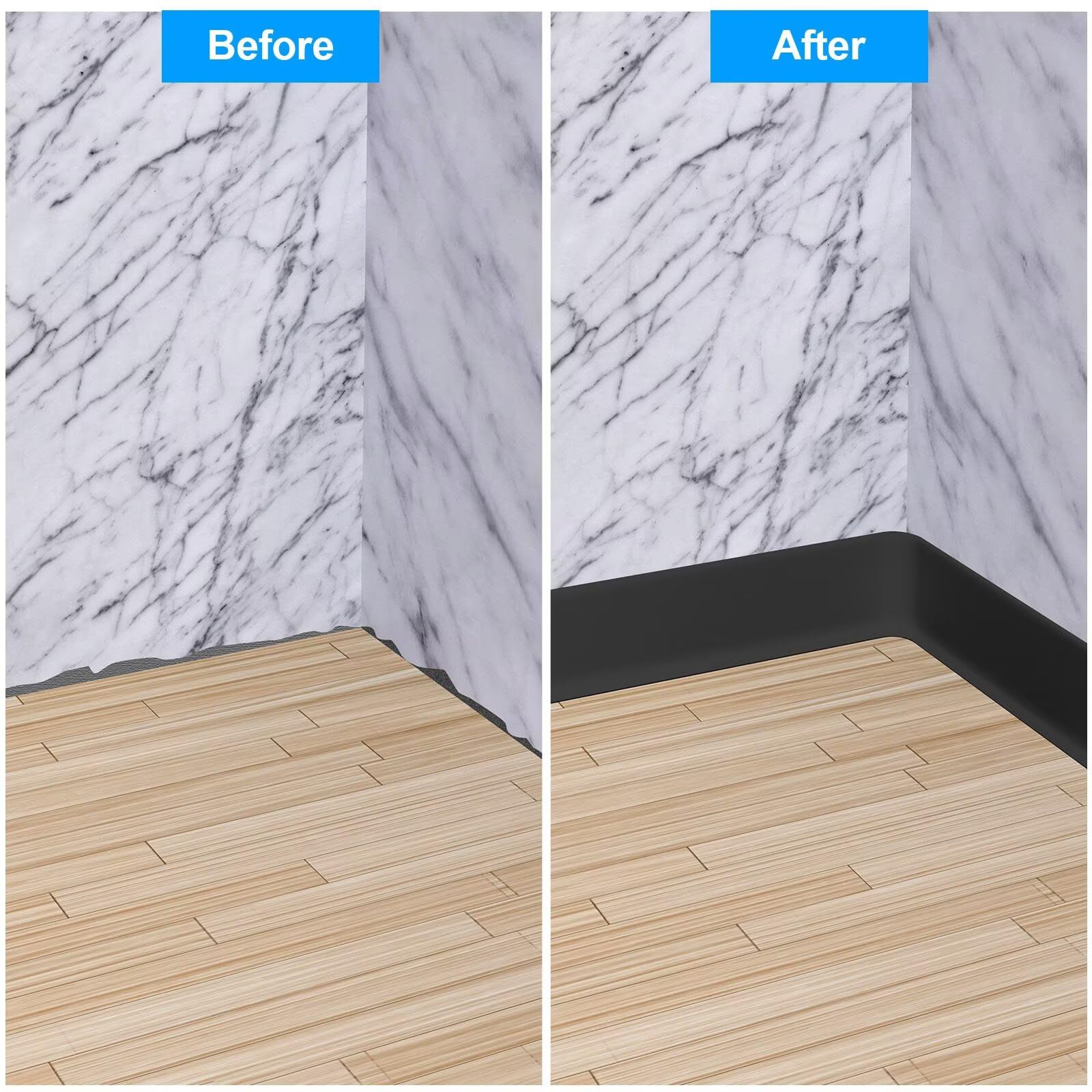 Snapklik.com : Duzzy Flexible Baseboard Molding Trim, 4 Inch