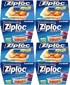 Amazon｜【まとめ買い】 ジップロックコンテナー長方形 820ml 旭化成ホームプロダクツ 台所用品 2個入 × 4セット｜保存容器・キャニスター オンライン通販