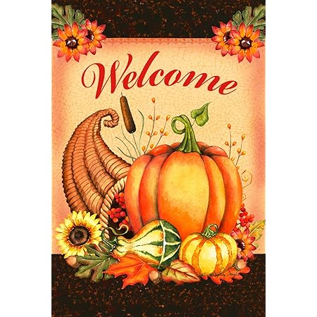 Amazon.com : Toland Home Garden 109393 Autumn Argyle Thanksgiving ...