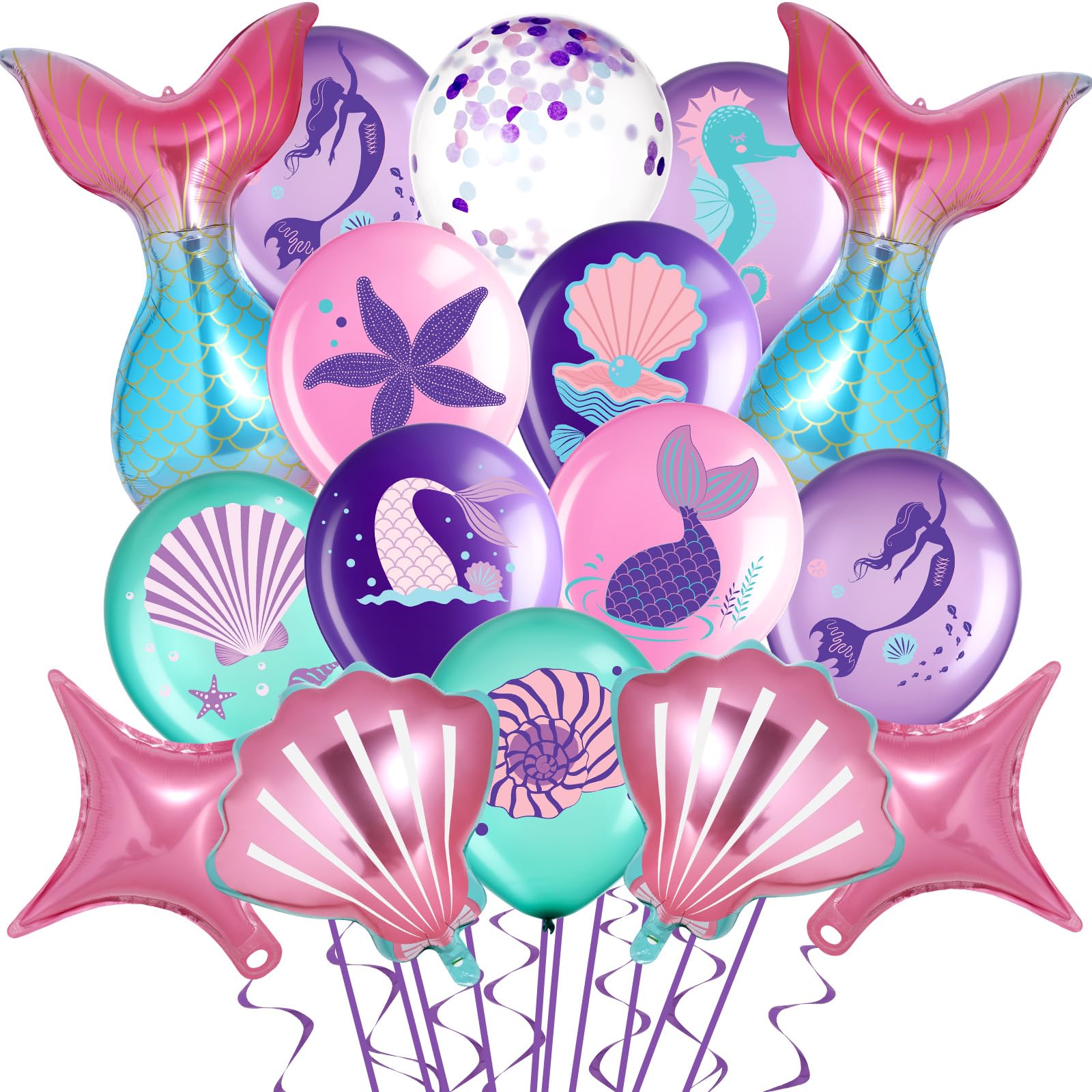 Snapklik.com : 44 Pcs Mermaid Balloons Mermaid Theme Birthday ...