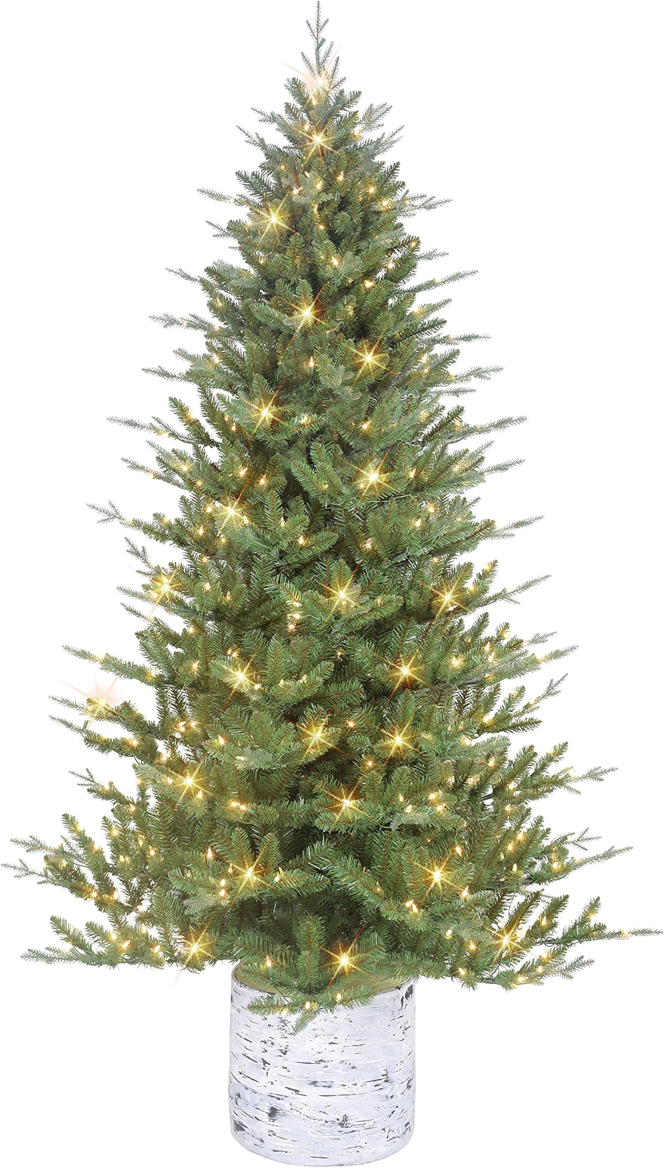 Amazon.com: 7.5 ft Pre-lit Slim Balsam Fir Tree, 3335 PE/PVC Tips, 500 ...