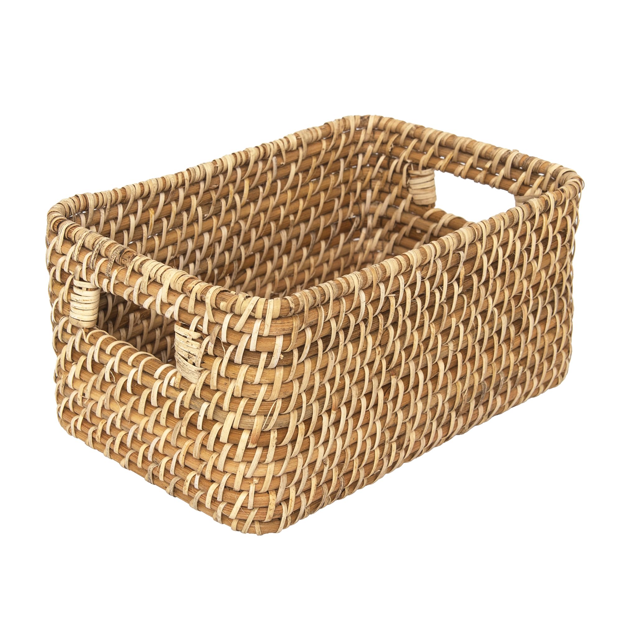 Amazon.com: JS HANGER Hand-Woven Rattan Storage Baskets with Built-in ...