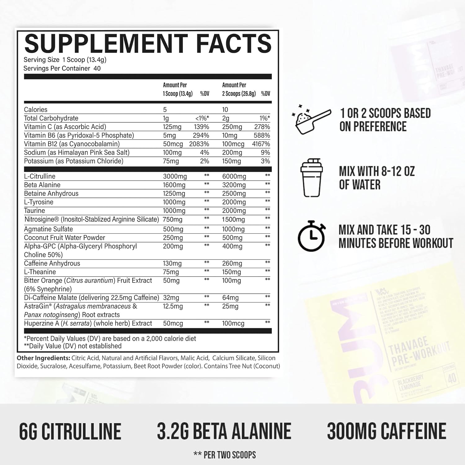 RAW Pre Workout Powder, Thavage (Blue Raspberry) - Chris Bumstead ...