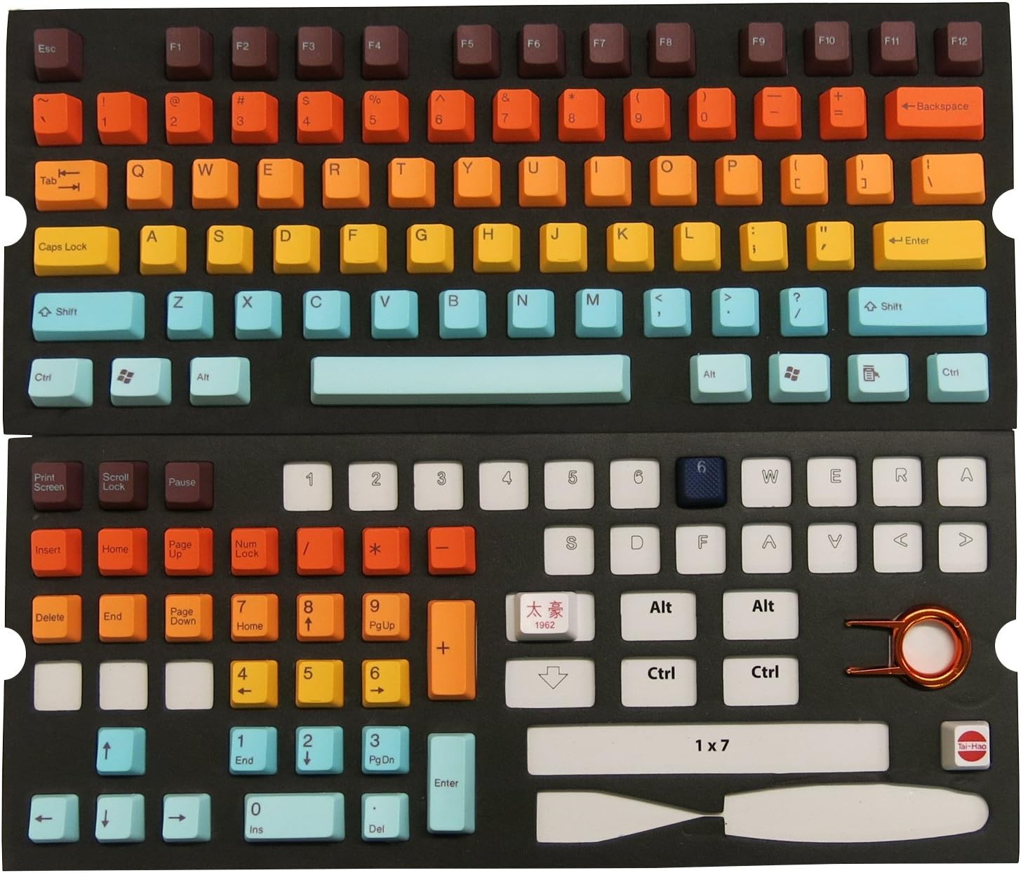 Tai-Hao KEY00171 PBT Double Shot”Set Hawaii” US ANSI+ UK ISO Keyboard ...