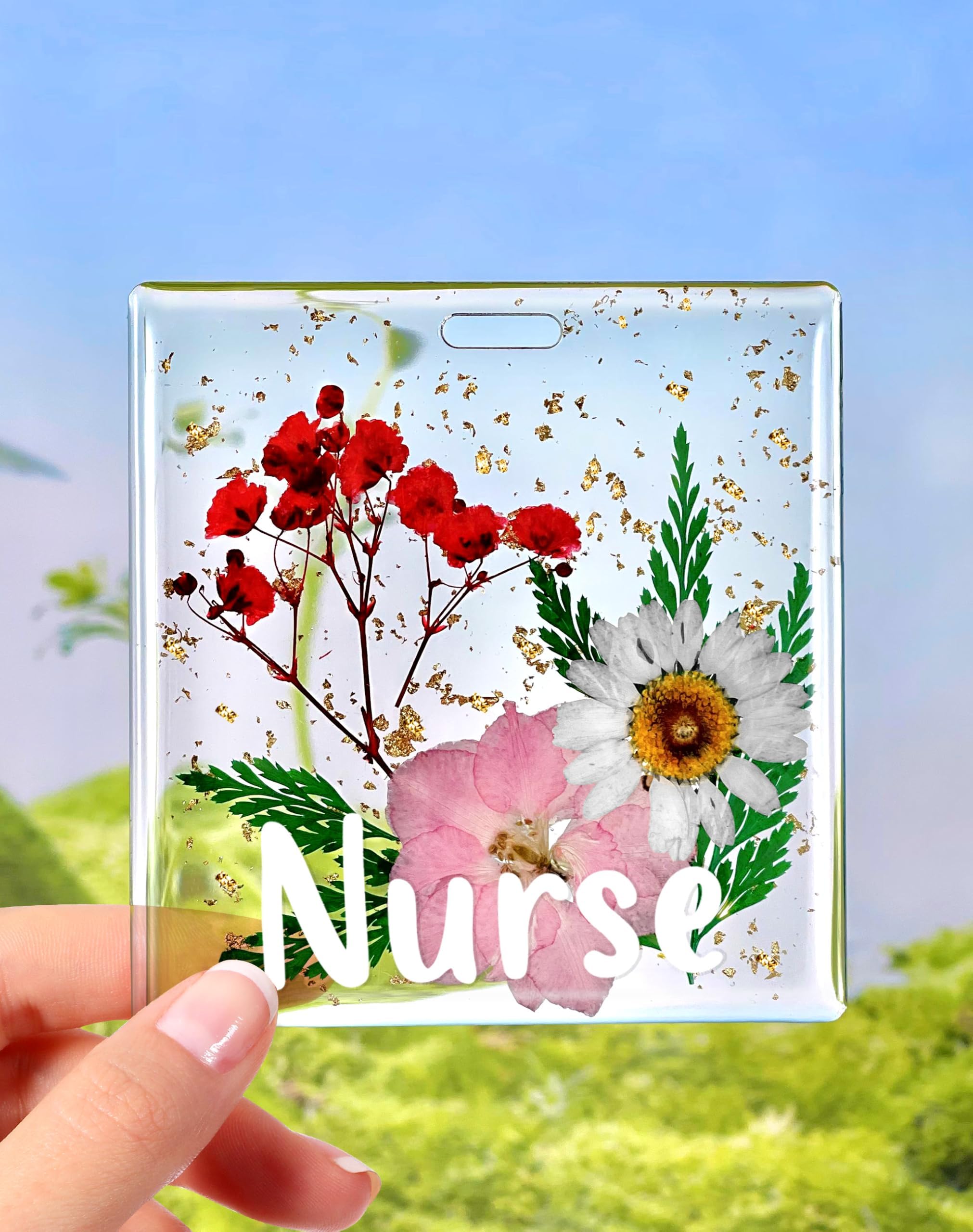 Amazon.com : Plifal Nurse Badge Buddy Card Holder Glitter Red Vertical ...