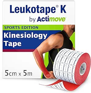 Leukotape K by Actimove Sports Edition Kinesiology Tape for Muscle Support and Pain Relief, 5cm ...