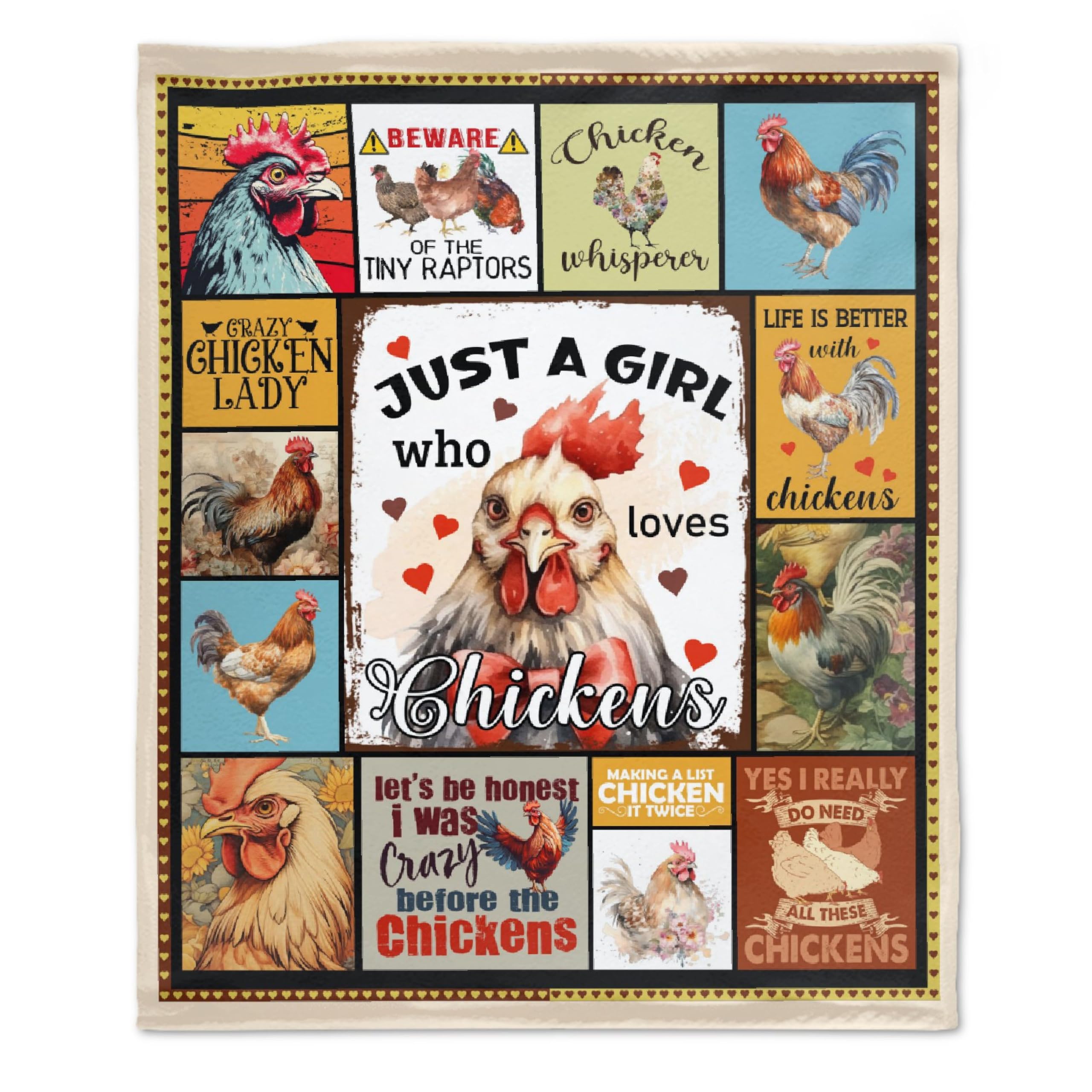 Amazon.com: Homiehug Chickens Blanket Funny Throw Fleece Soft Cozy ...