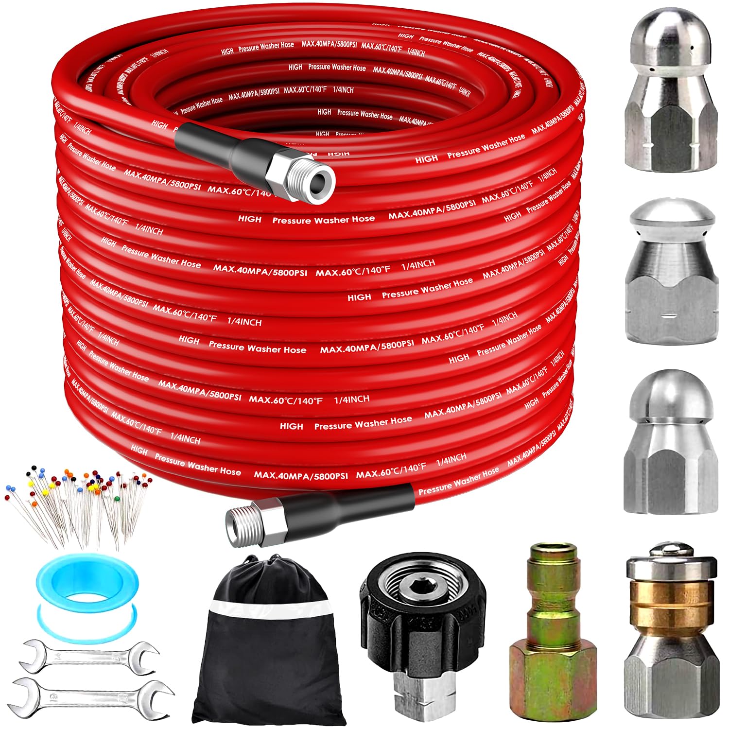 Snapklik.com : 100FT Sewer Jetter Kit For Pressure Washer, 5800PSI ...