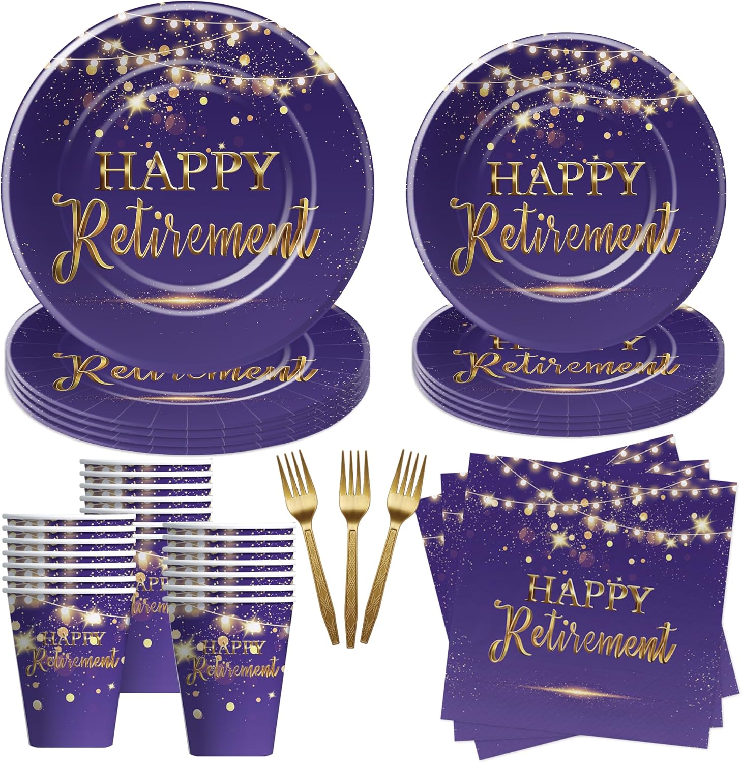 Amazon.com: Xigejob Retirement Decorations Paper Plates And Napkins ...