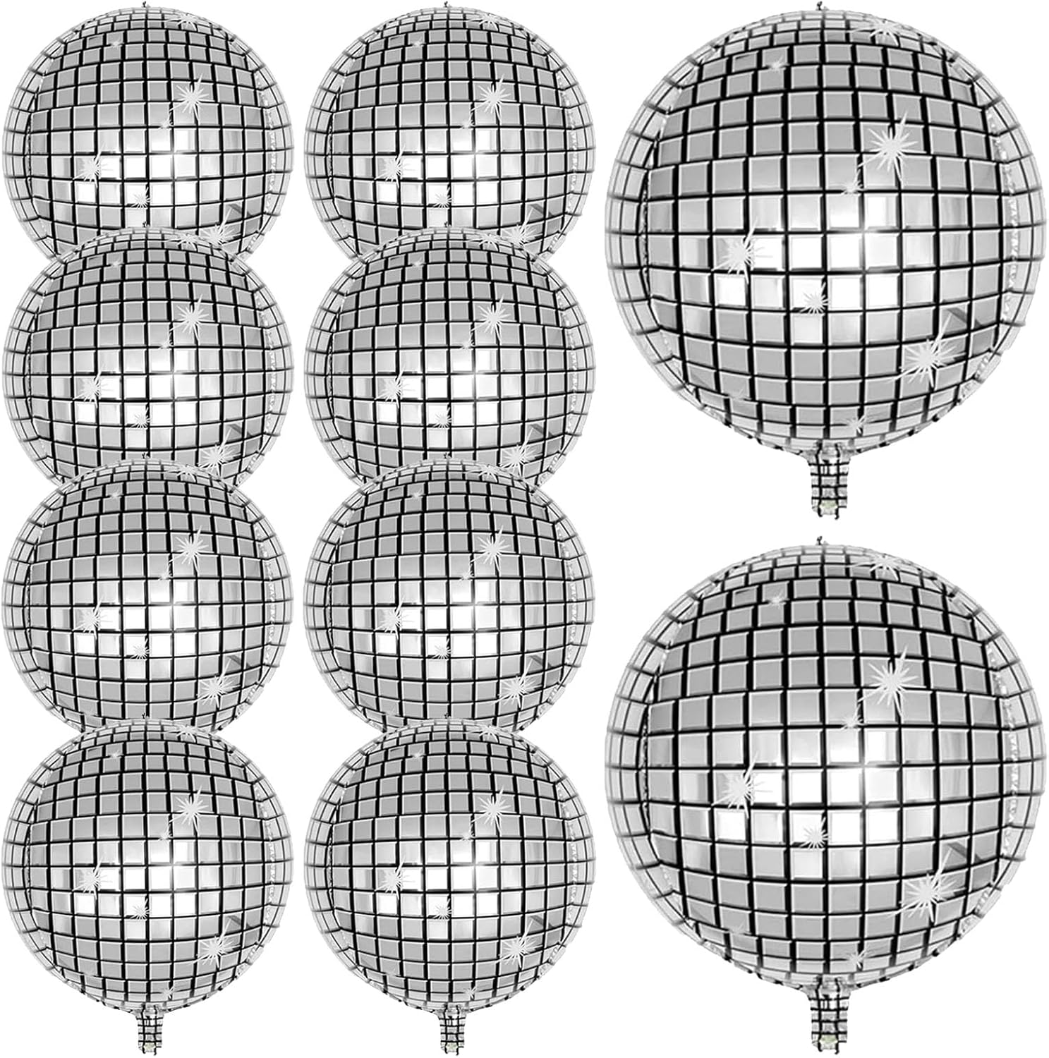 Amazon.com: GOTPASS Silver Disco Balloons 10 PCS 4D Round Balloons for ...
