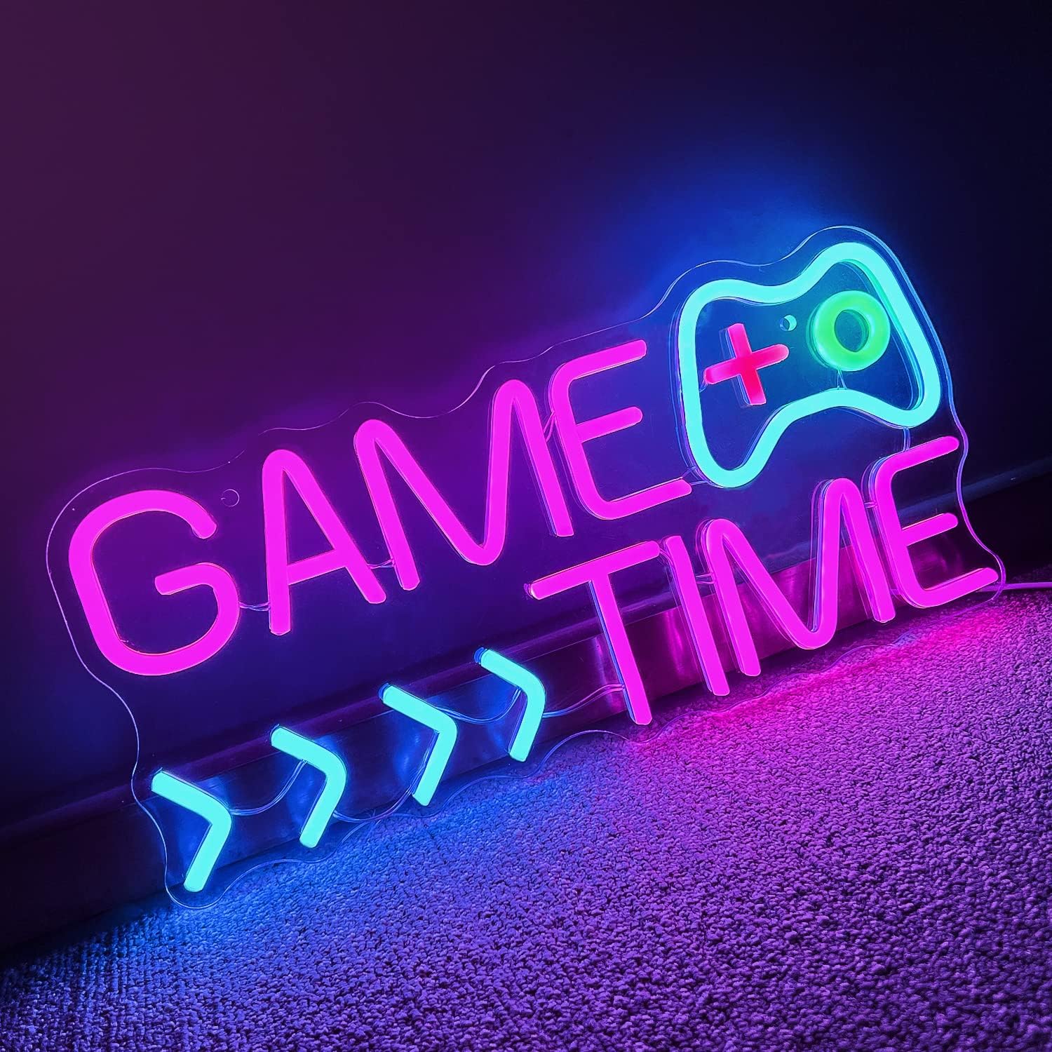 Amazon.com : Tekstap Gamer Neon Sign, GAME TIME LED Neon Sign Wall ...