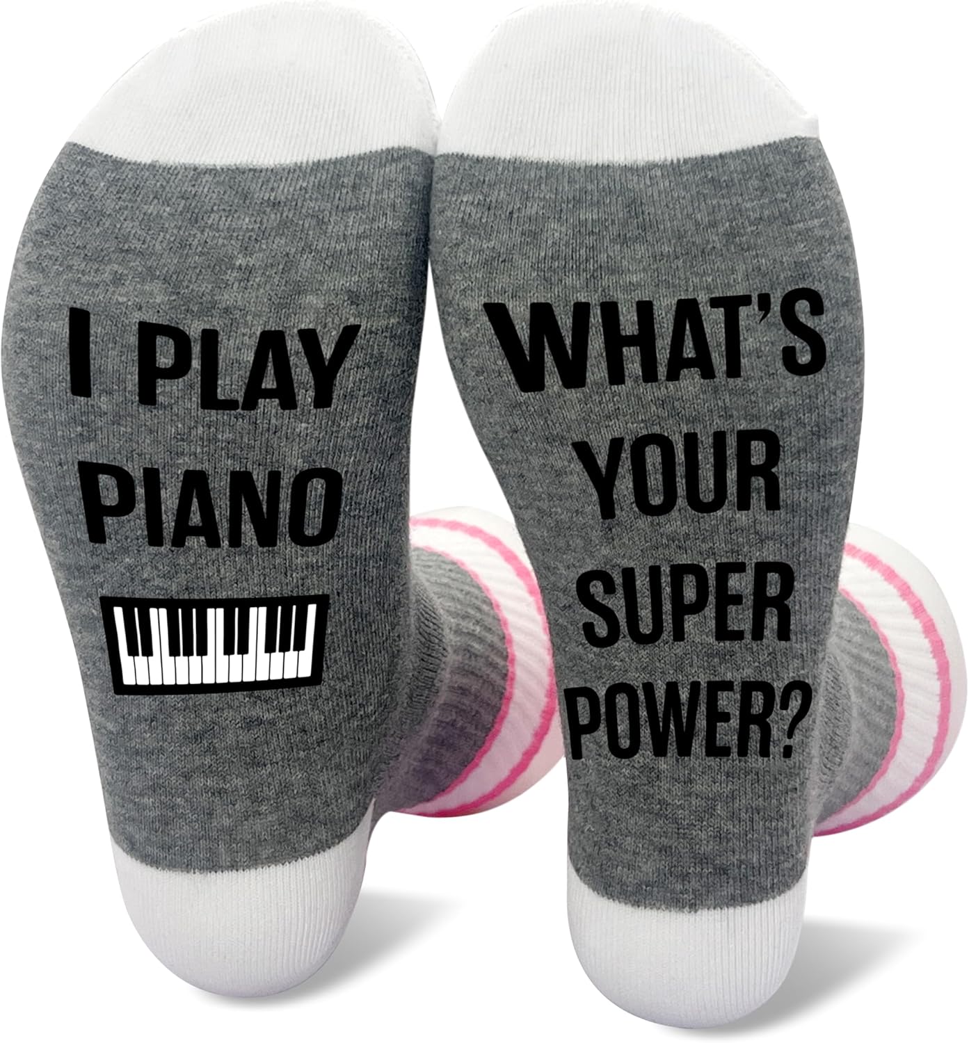 Amazon.com: Musical Themed Socks, I Play Piano What's Your Super Power ...