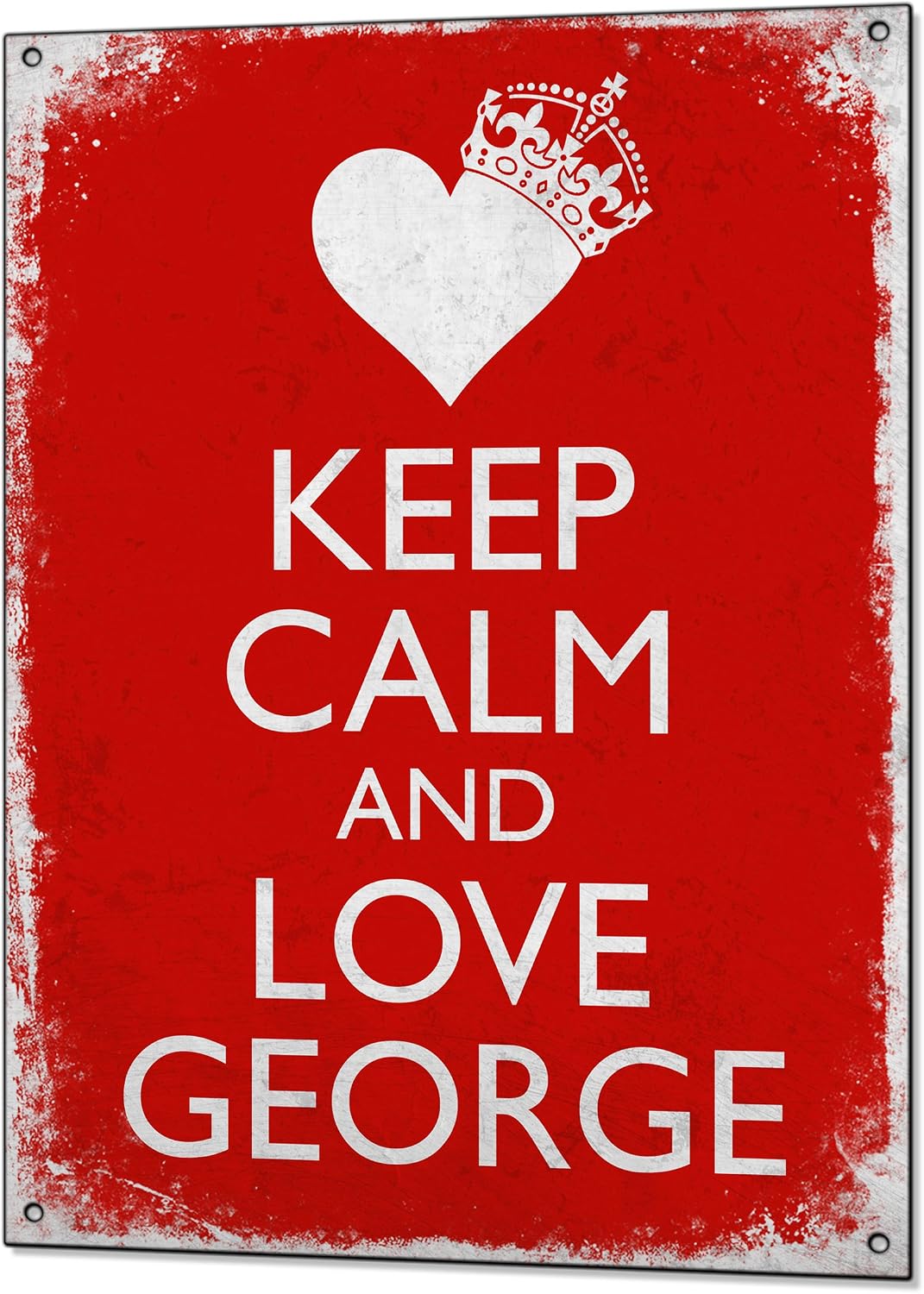 Amazon.com: Beenanas Keep Calm and Love George Vintage Metal Sign Retro ...