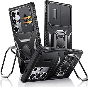 Amazon.com: XYZ for Samsung Galaxy S23 Ultra Case with Stand, Phone Case with Slide Camera Cover ...