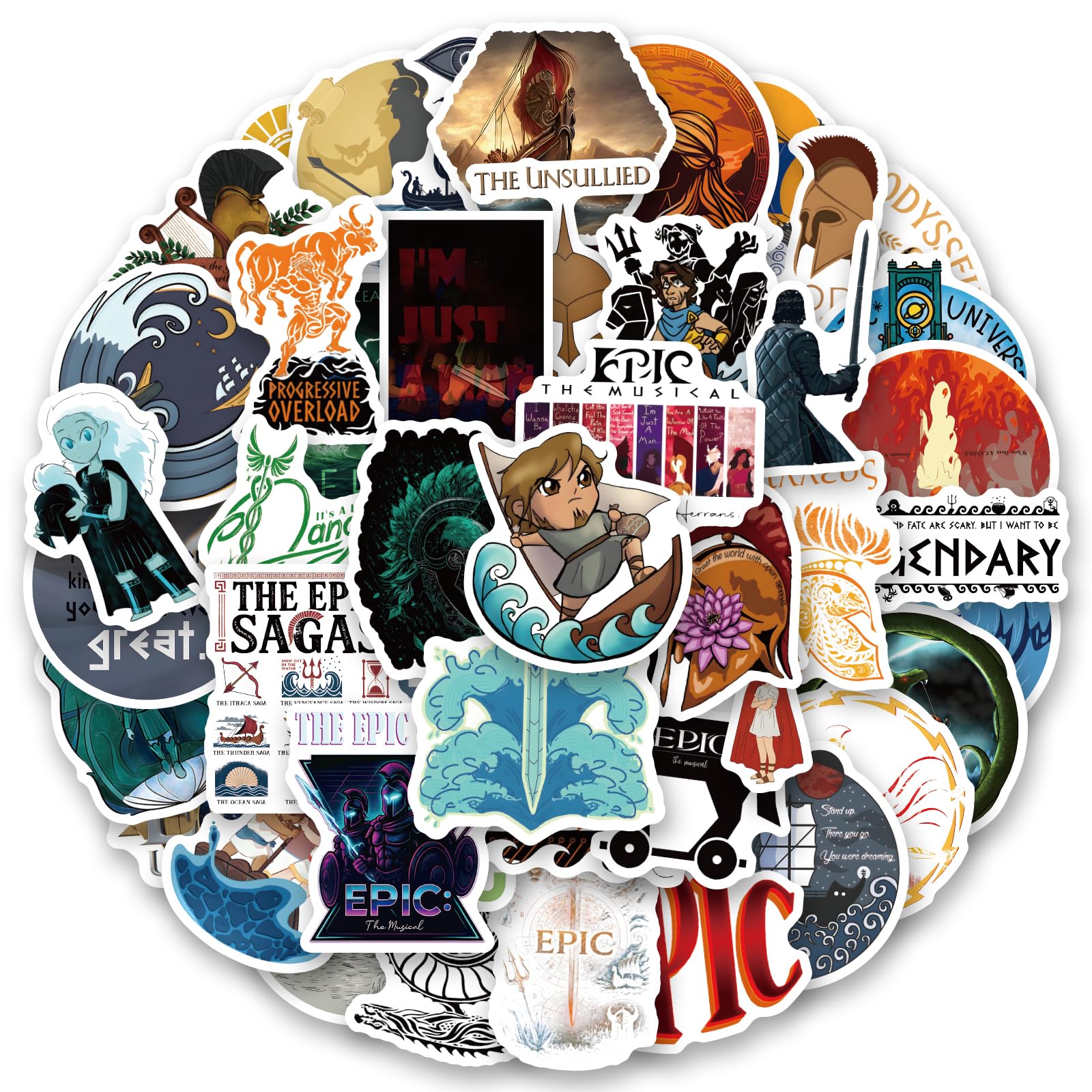57Pcs Aesthetic Stickers,Epic The Musical Sticker,Vinyl Waterproof ...