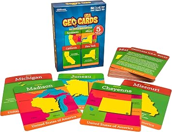 Amazon.com: Geotoys — GeoCards USA — Geography Card Games for Home ...