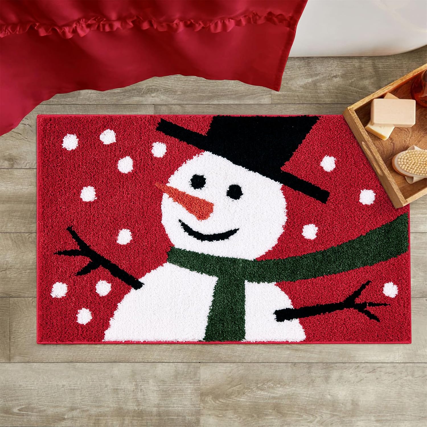 Amazon.com: RoomTalks Snowman Bath Mat for Bathroom Non Slip Machine ...