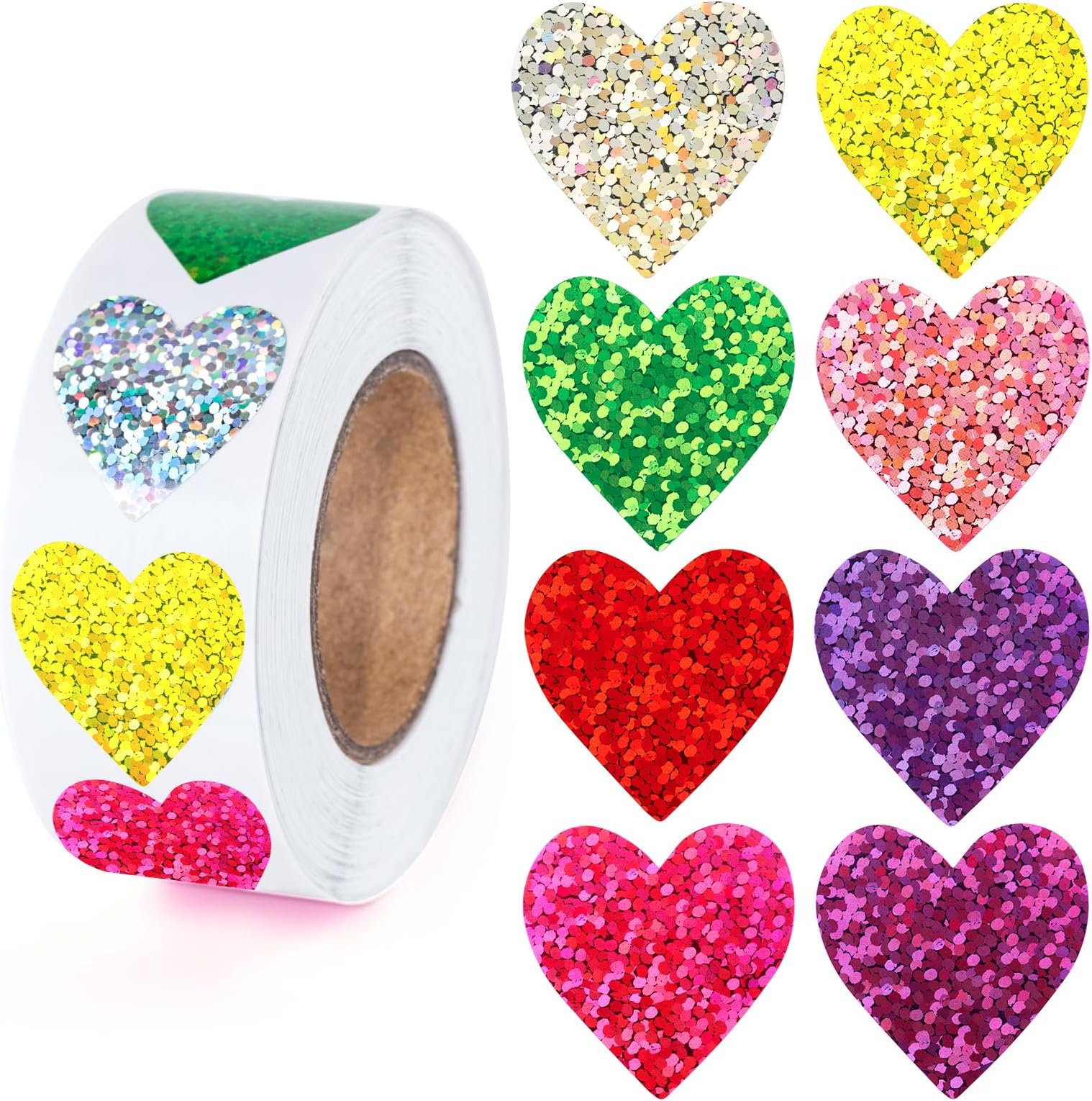 Amazon.com: Love Stickers, 1.5 Inches Large Assorted Heart Shape ...