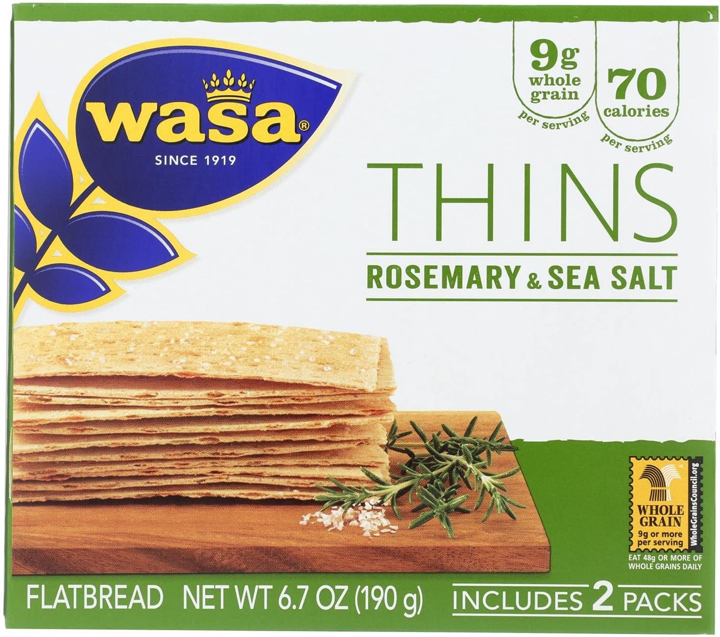 Amazon.com : Wasa Sesame & Sea Salt Flatbread Thins, 6.7 oz (Pack of 10 ...