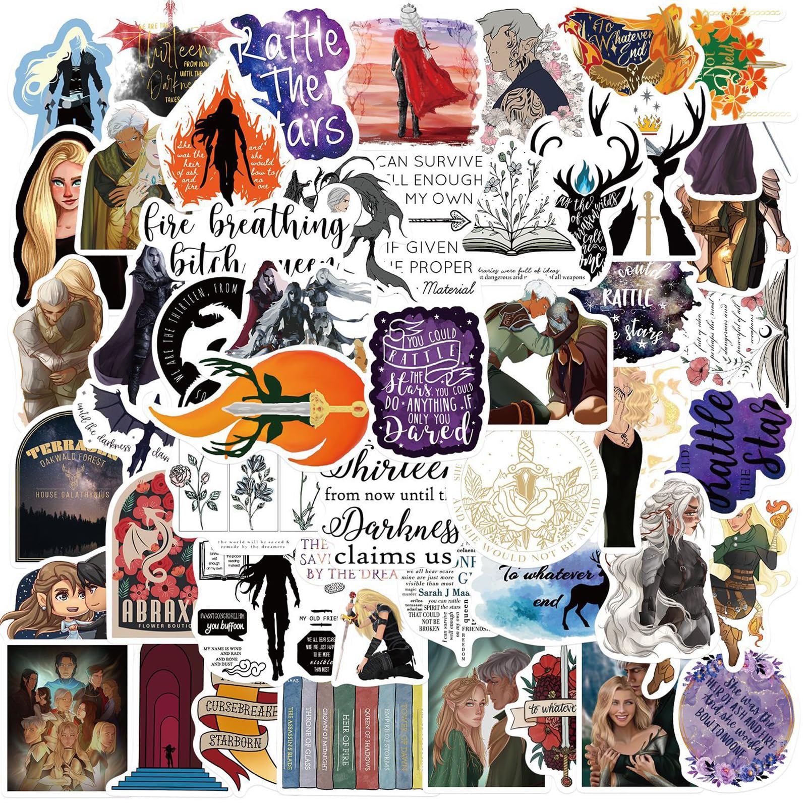 Amazon.com: 50pcs SJM Book Stickers for Kindle, Throne of Glass Book ...