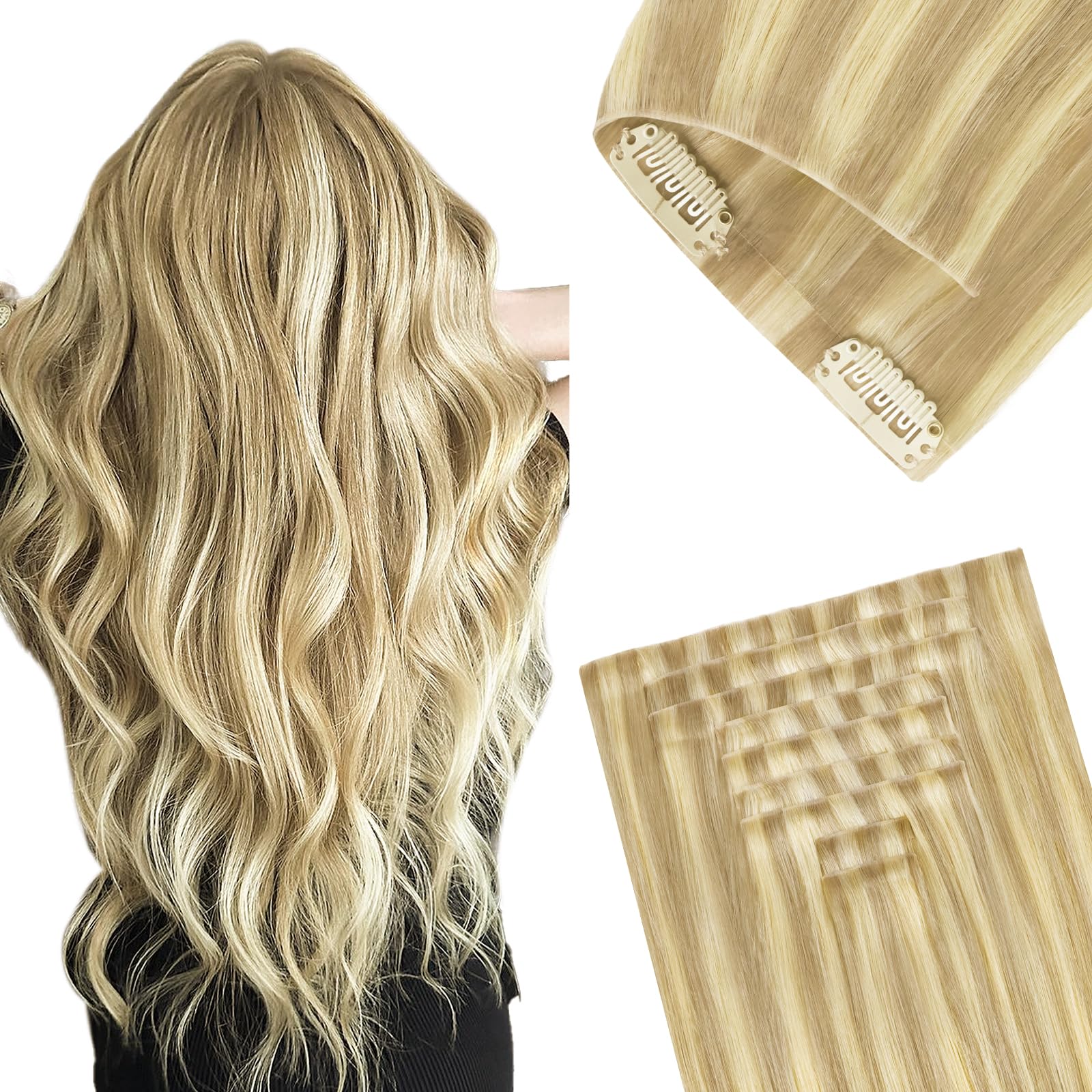 Amazon.com : GOO GOO Invisi Edge Clip in Hair Extensions, 18inch 130g ...