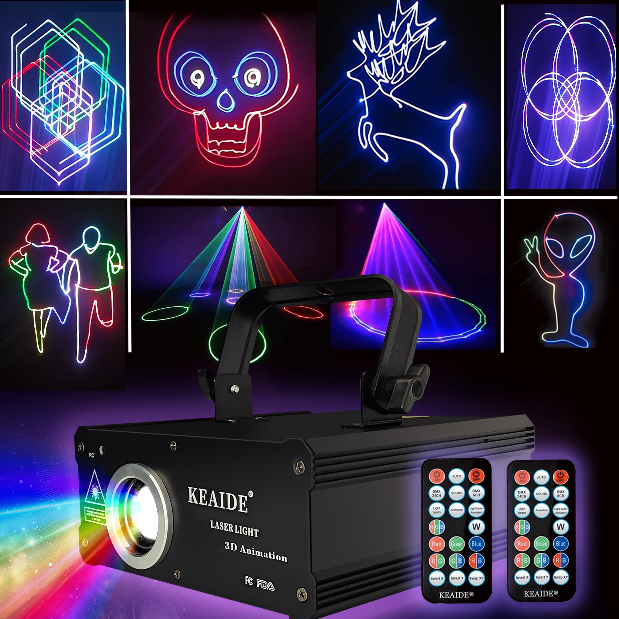 Amazon.com: Sumger DJ Disco Stage Party Lights,Sound Activated Laser ...
