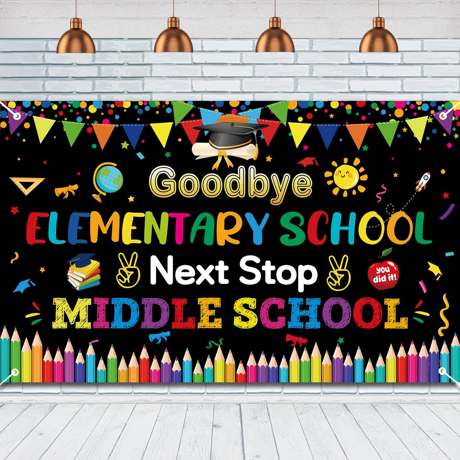 Amazon.com: FINALFIESTA Goodbye Elementary School Next Stop Middle ...