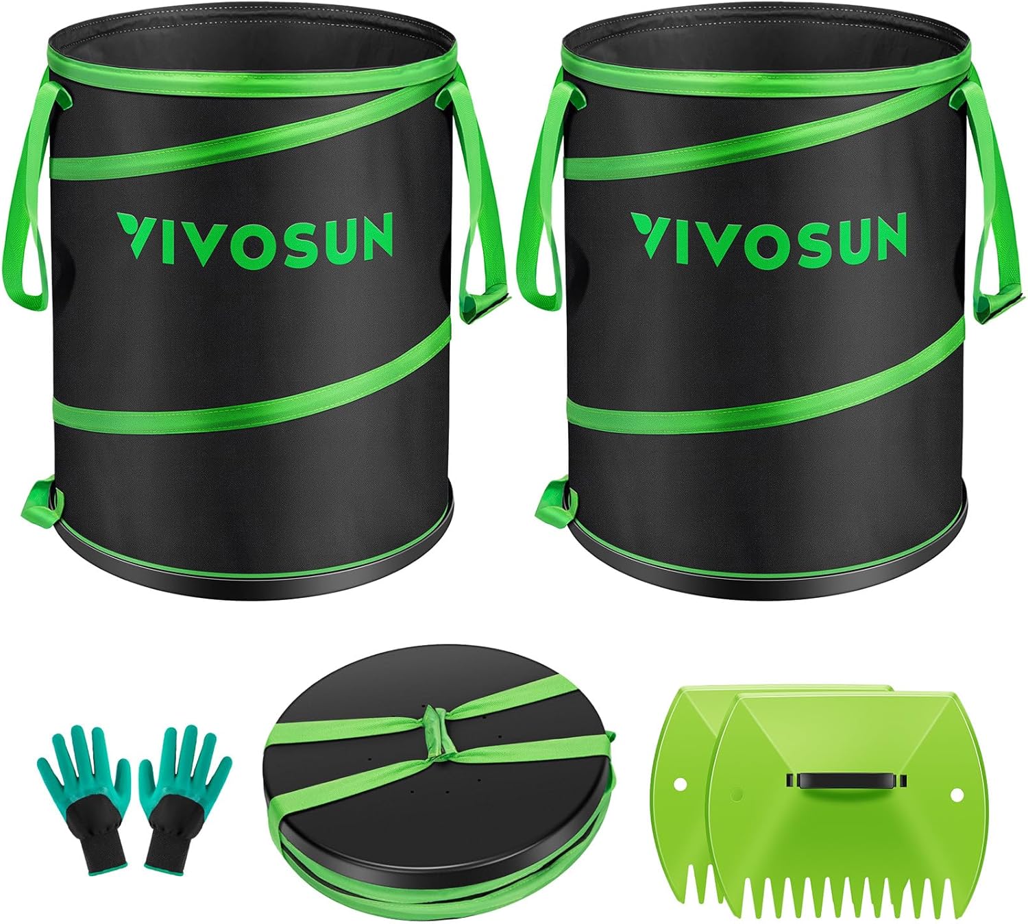 Amazon.com: VIVOSUN 30-Gallon Collapsible Garden Waste Bag, Reusable ...