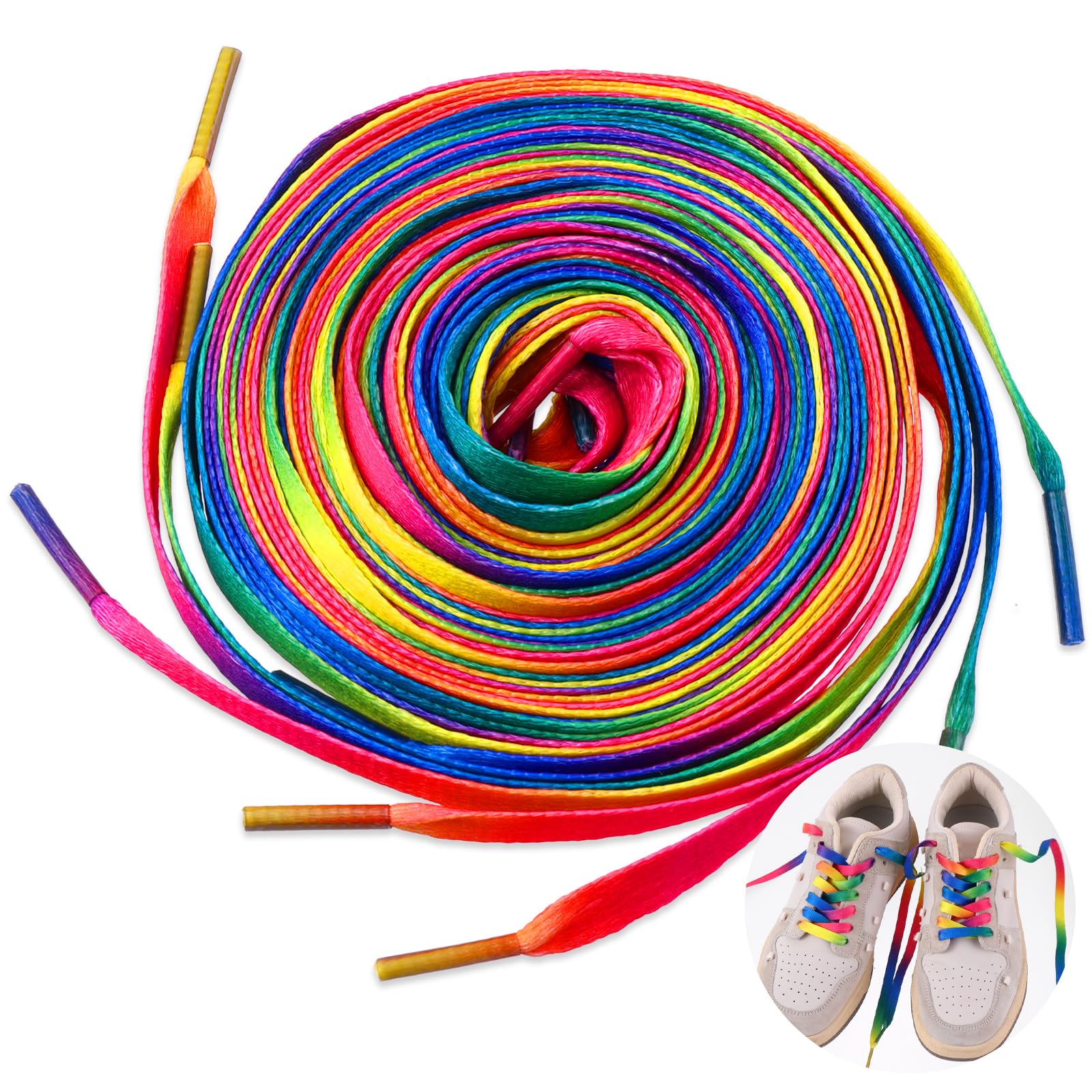 Tyqour 4 Pair Long Shoe Laces for Sneakers, 47 Inch Flat Athletic Shoe ...