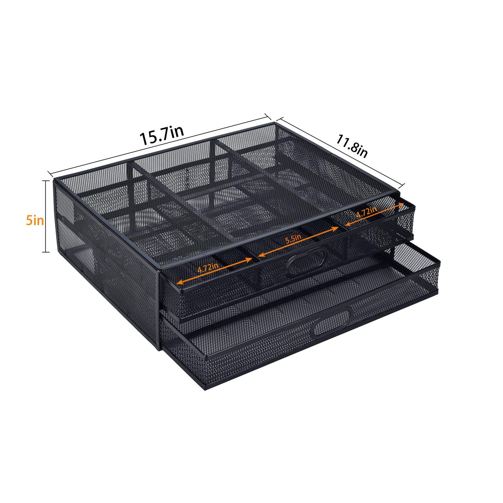 Buy Monitor Stand Riser with Drawer - Metal Mesh Desk Organizer with ...