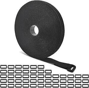 10m Adjustable Cable Straps with 50 Buckles, Reusable Nylon Securing ...